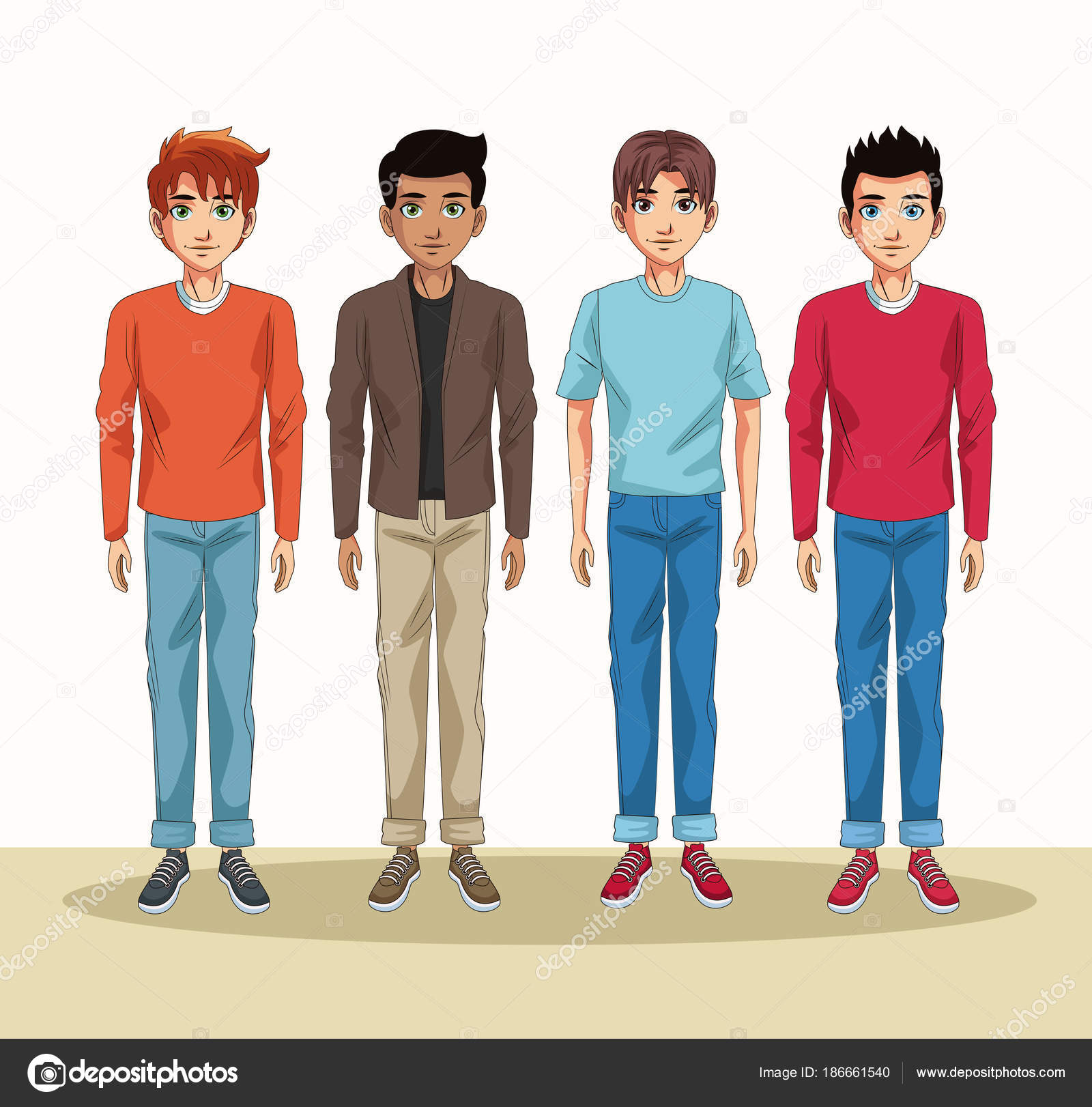 Young men cartoon Stock Vector by ©jemastock 186661540
