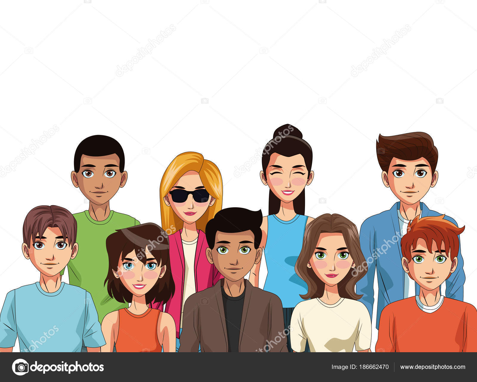 Dibujos animados de los jóvenes Vector de stock por ©jemastock 186662470