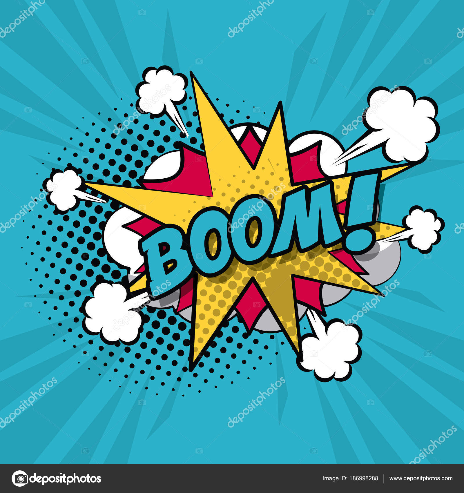 Colorful background pop art style of cloud explosive callout for ...