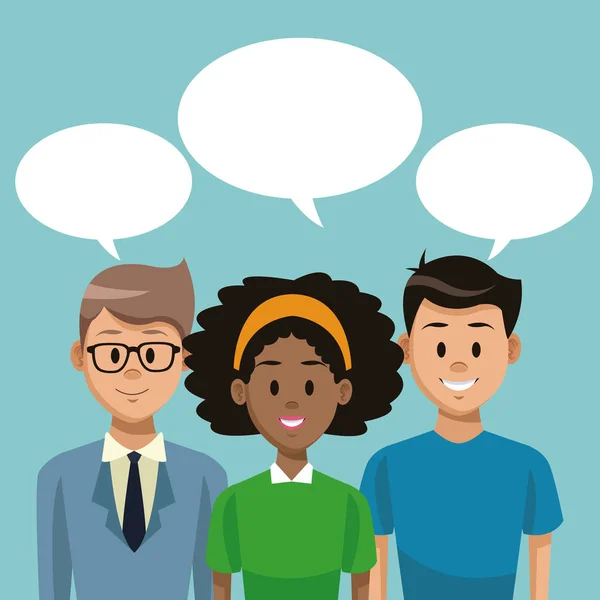 Three People Talking Clipart