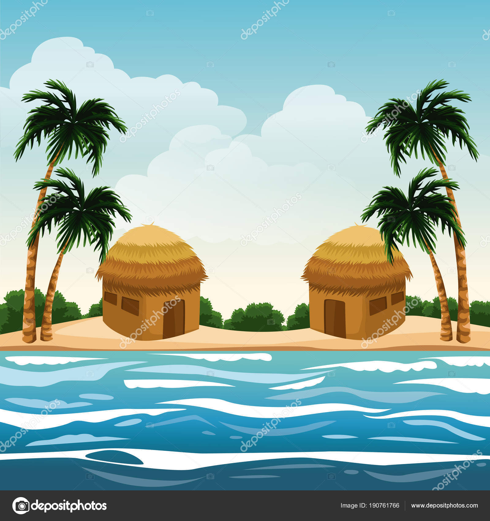 Beautiful island cartoon Stock Vector Image by ©jemastock #190761766