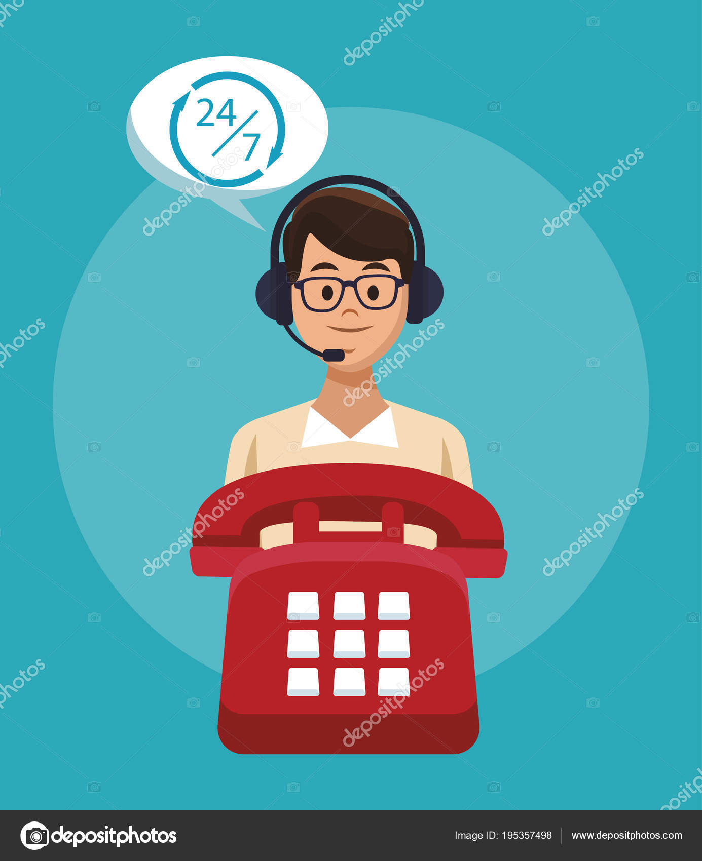 Servicio de línea telefónica vector, gráfico vectorial © jemastock ...