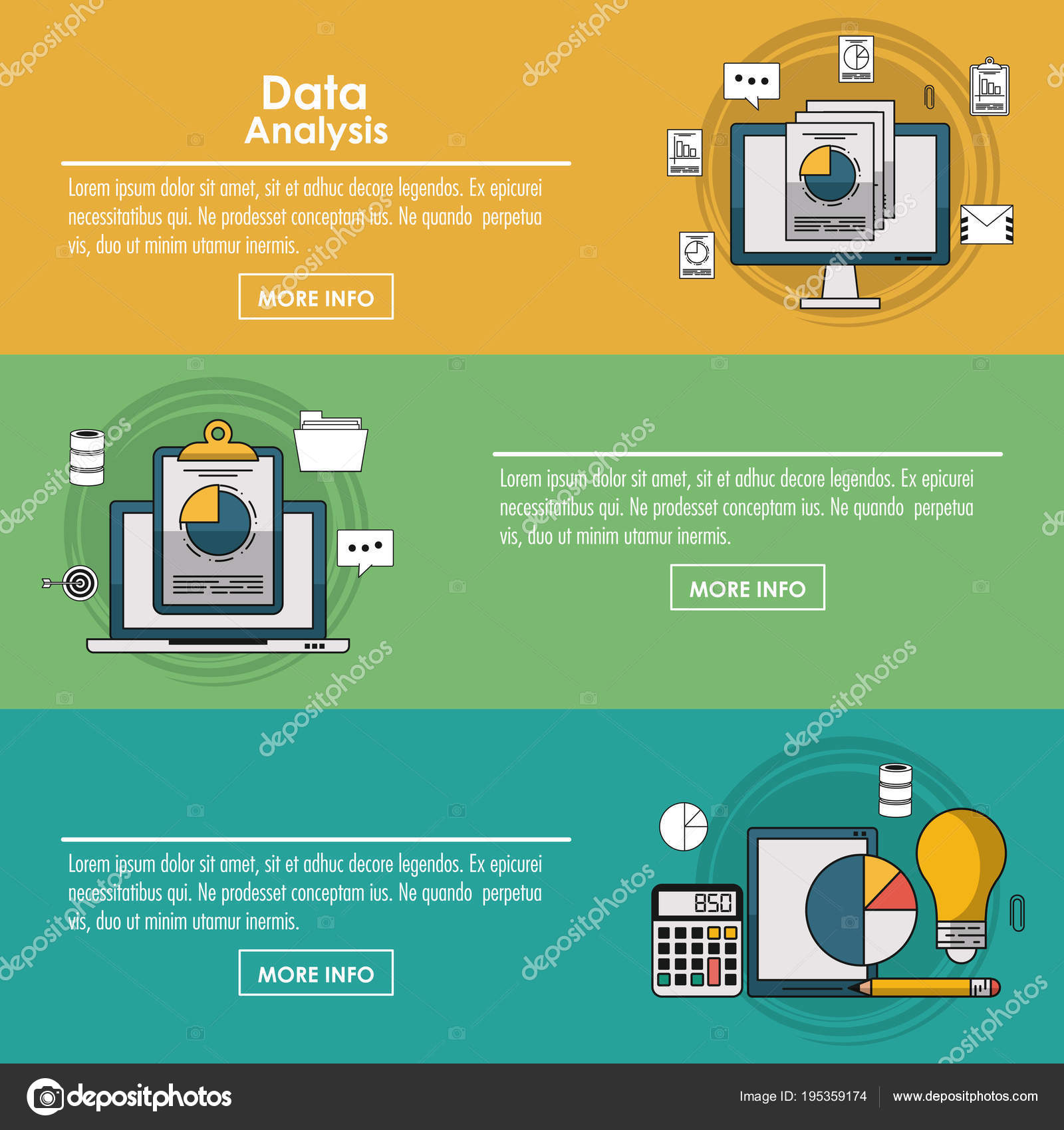 Data analysis infographic Stock Vector by ©jemastock 195359174