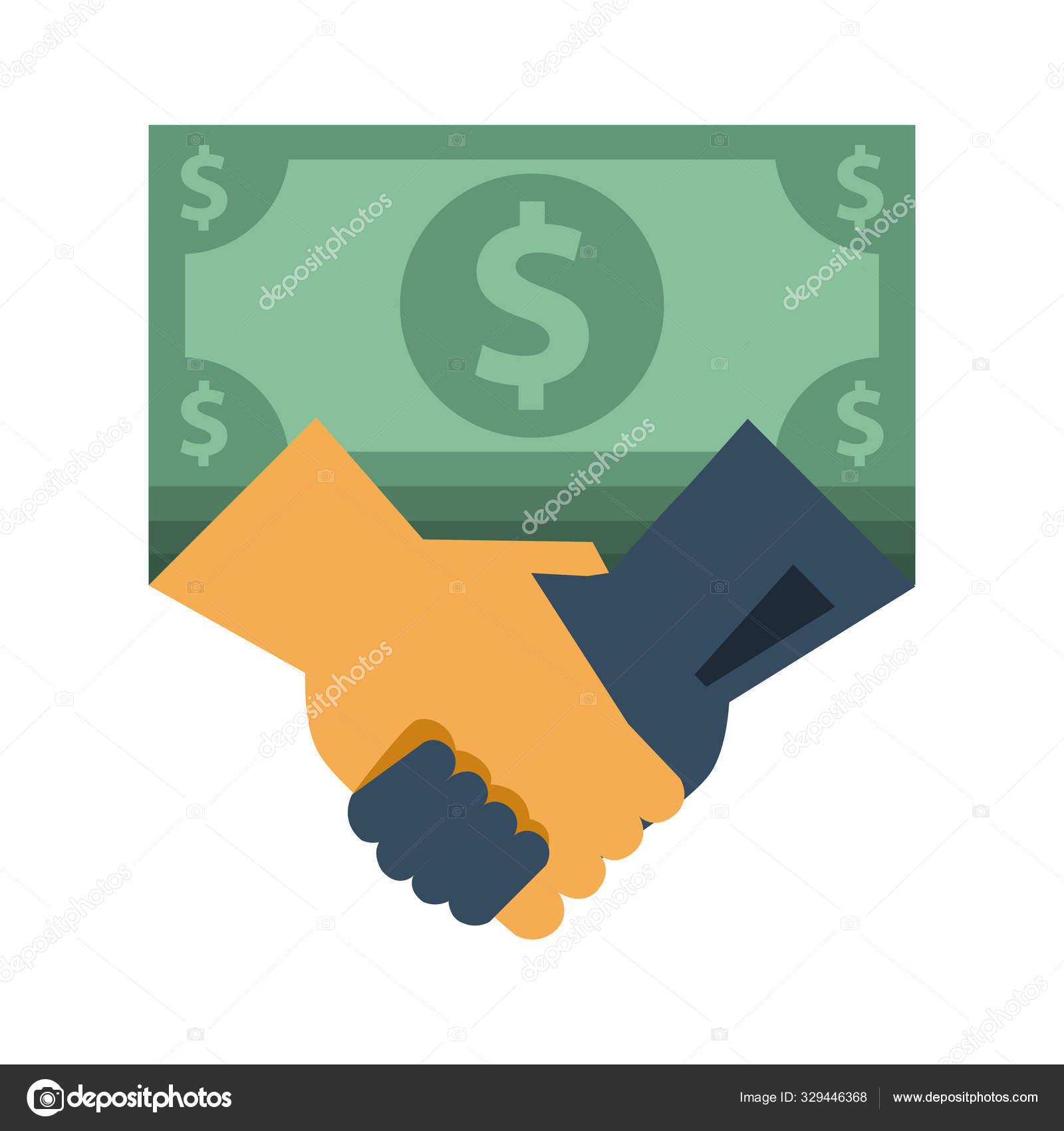 Bills money with handshake icon Stock Vector Image by ©jemastock #329446368