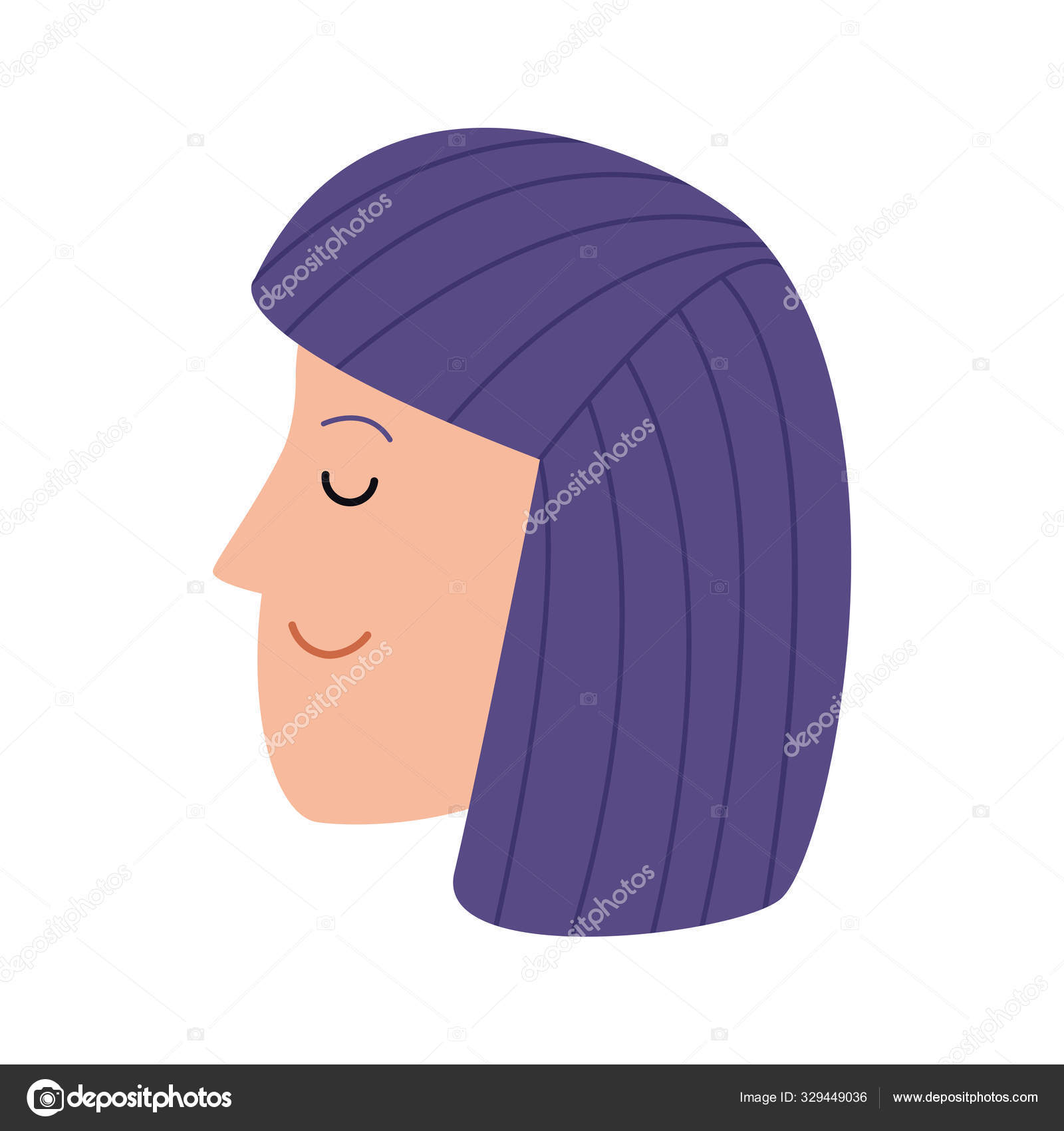 Cartoon woman face with short hair icon Stock Vector Image by ...