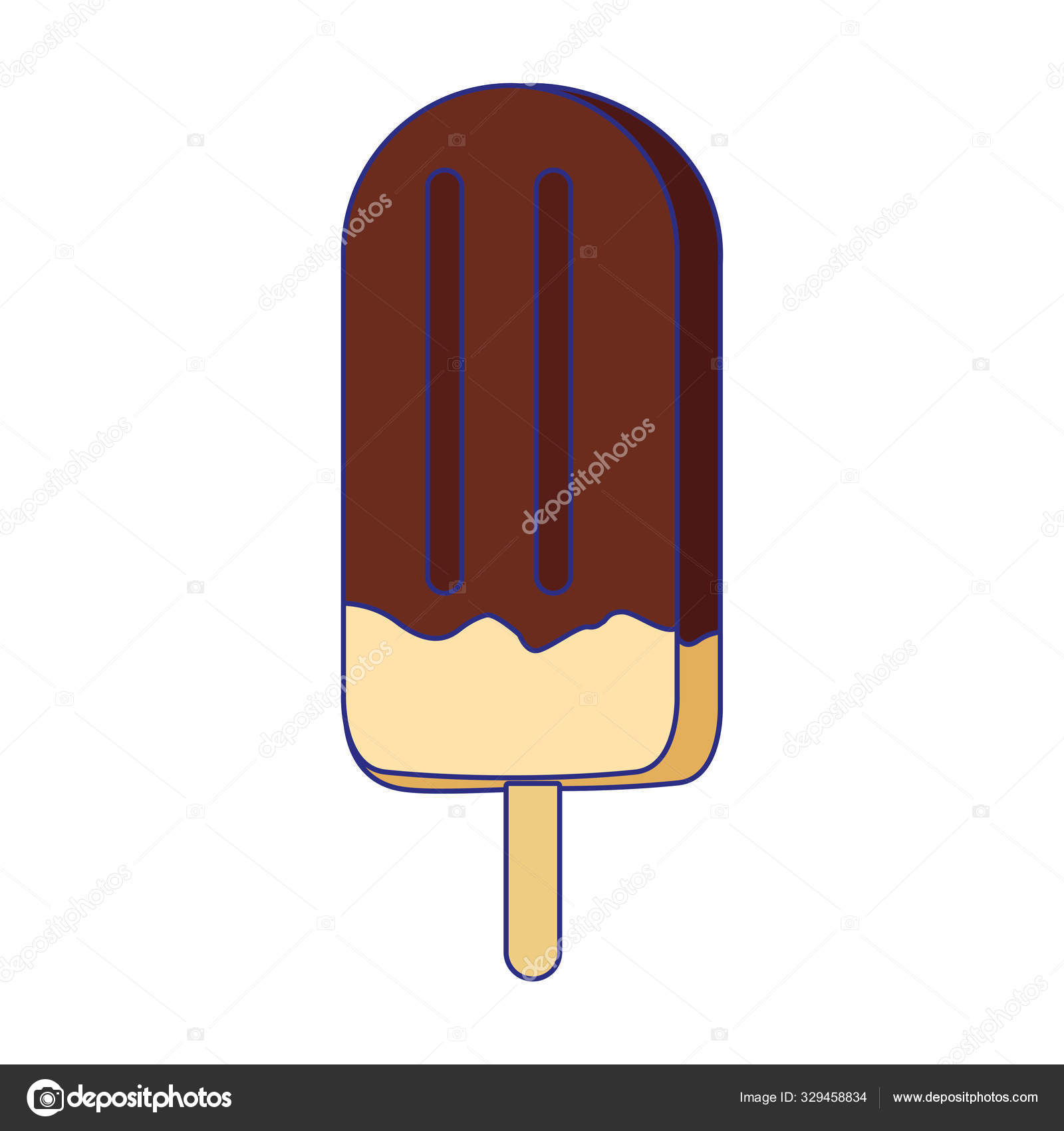 Chocolate ice cream bar icon Stock Illustration by ©jemastock #329458834