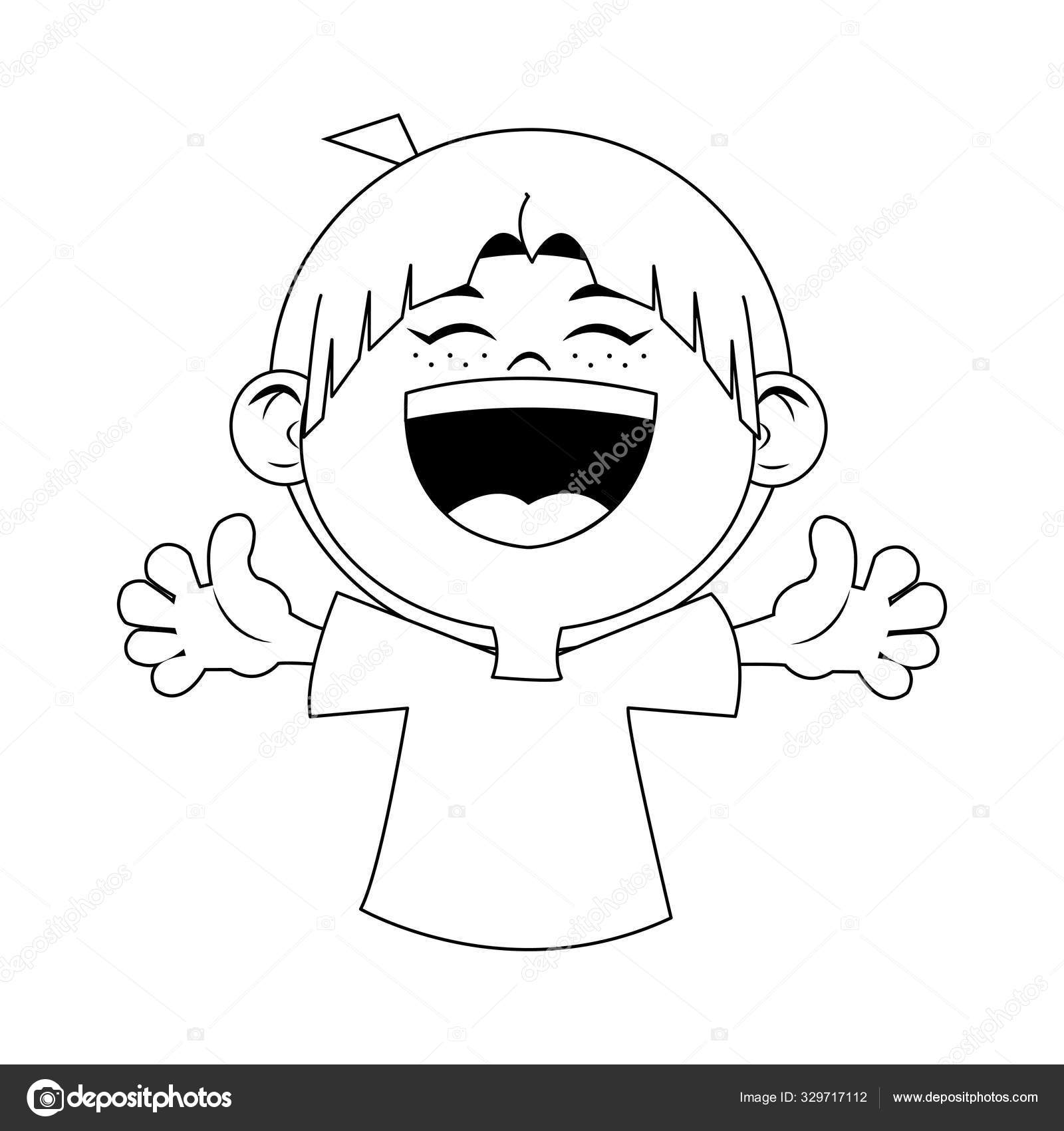 Cartoon happy boy laughing icon, flat design Stock Vector Image by ...