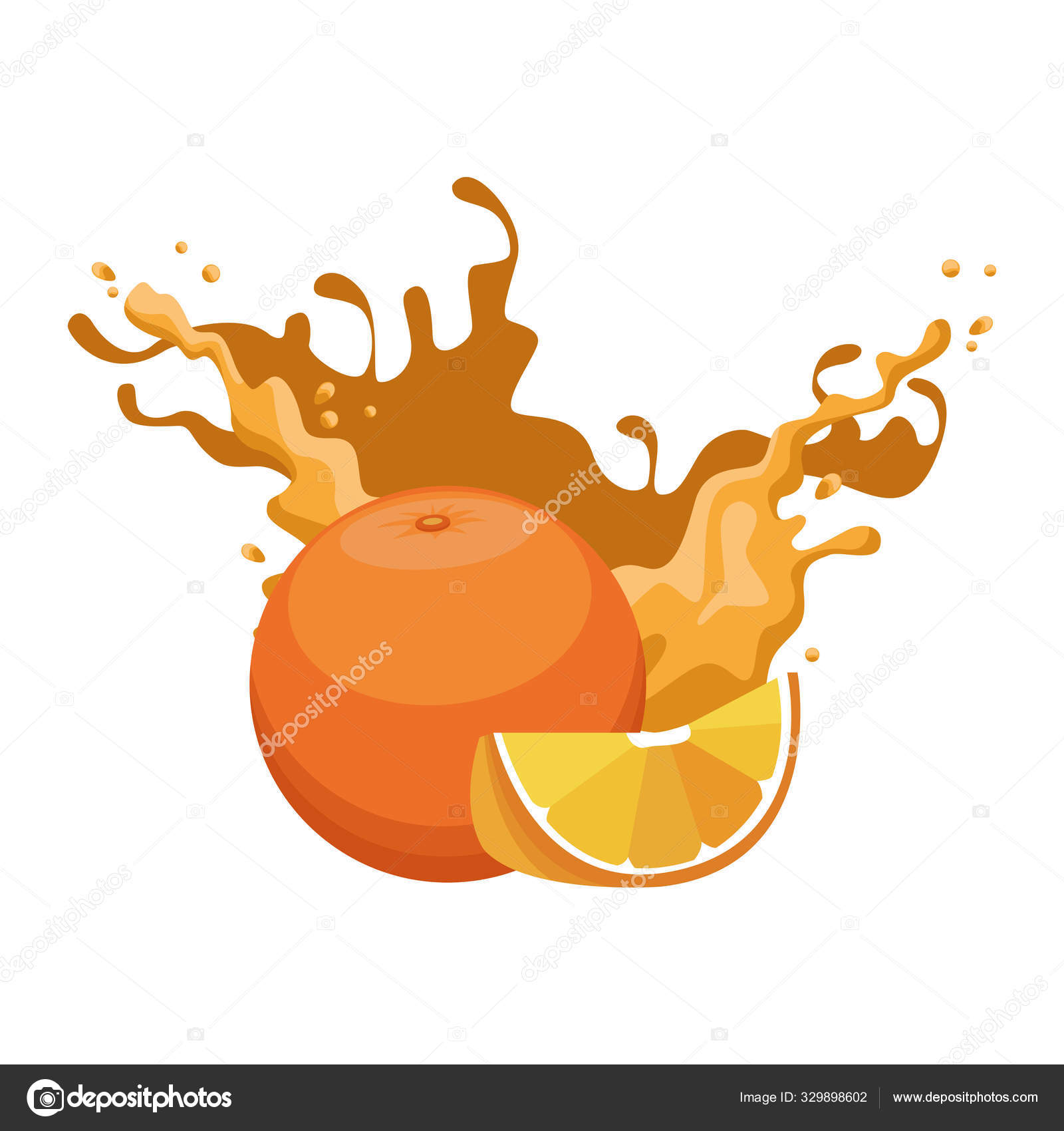 Splash of orange fruit icon, flat design Stock Vector by ©jemastock ...