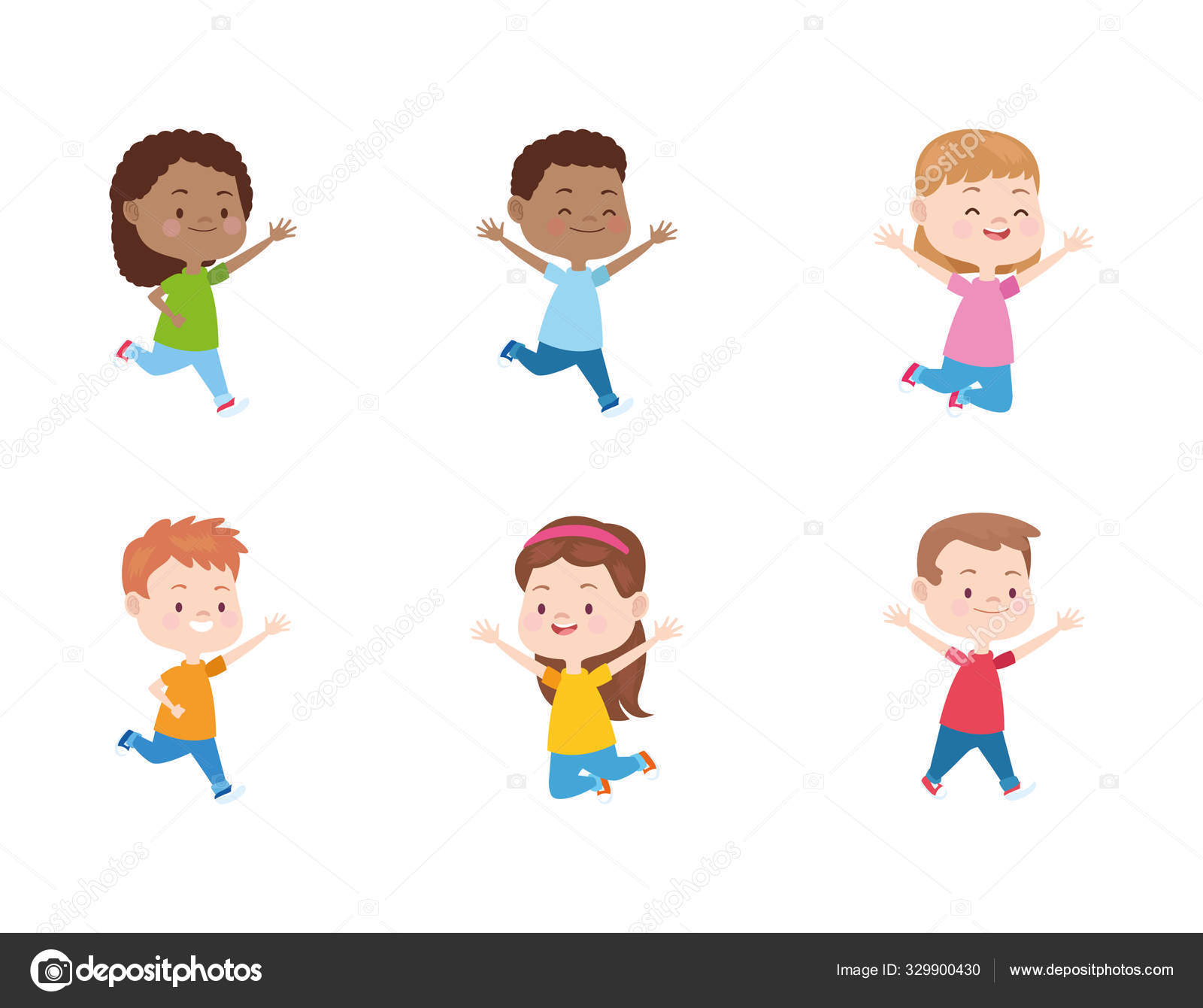 Icon set of cartoon kids, flat design Stock Vector Image by ©jemastock ...