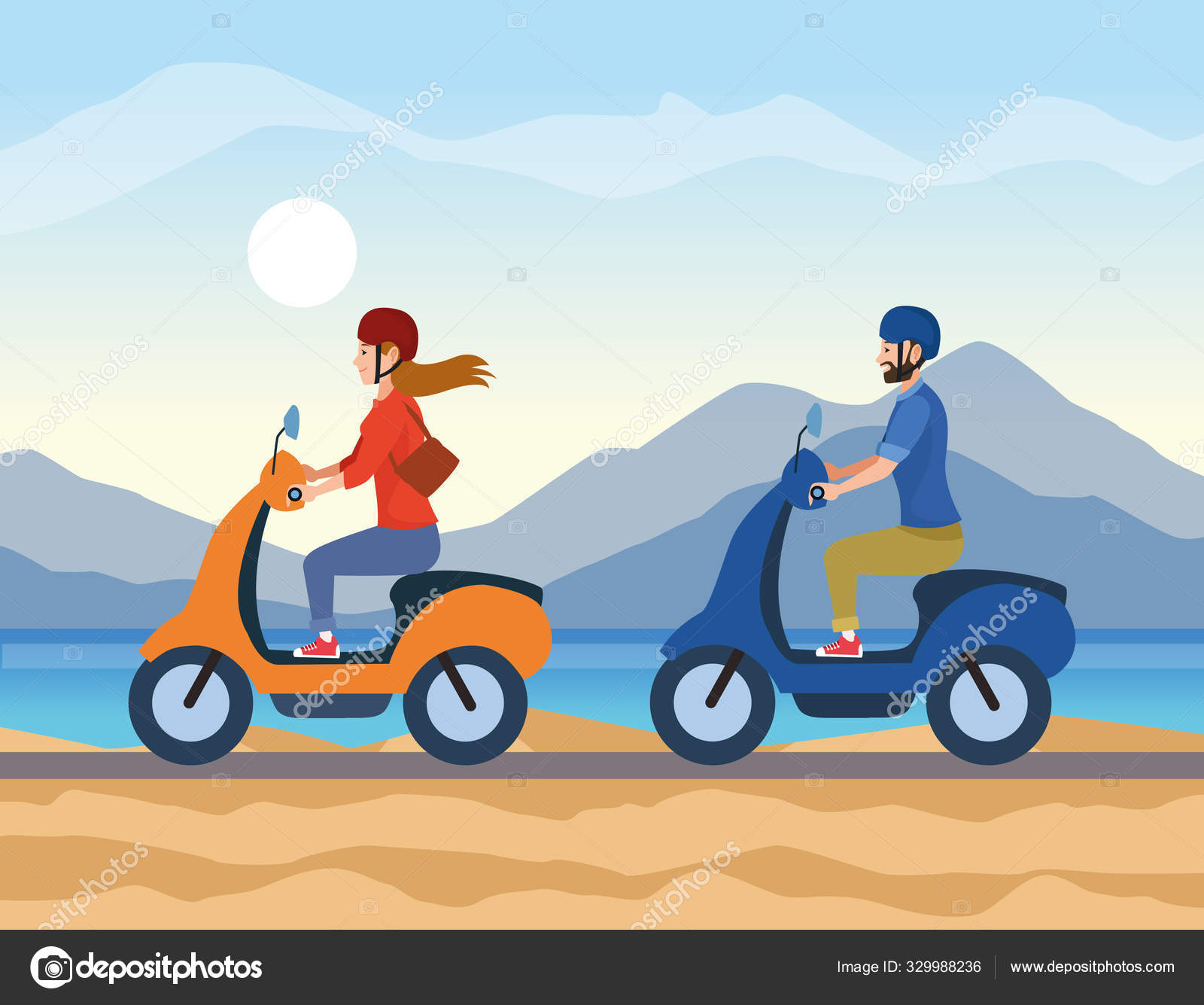 People driving motorcycle vector design Stock Vector by ©jemastock ...