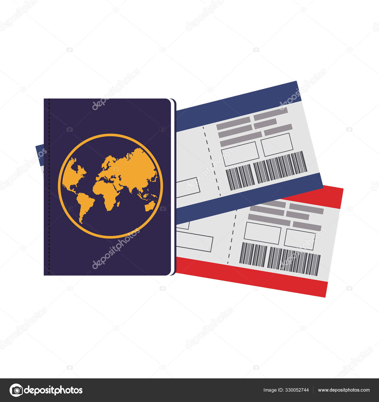 Passport and flight passboards, flat design Stock Vector by ©jemastock ...
