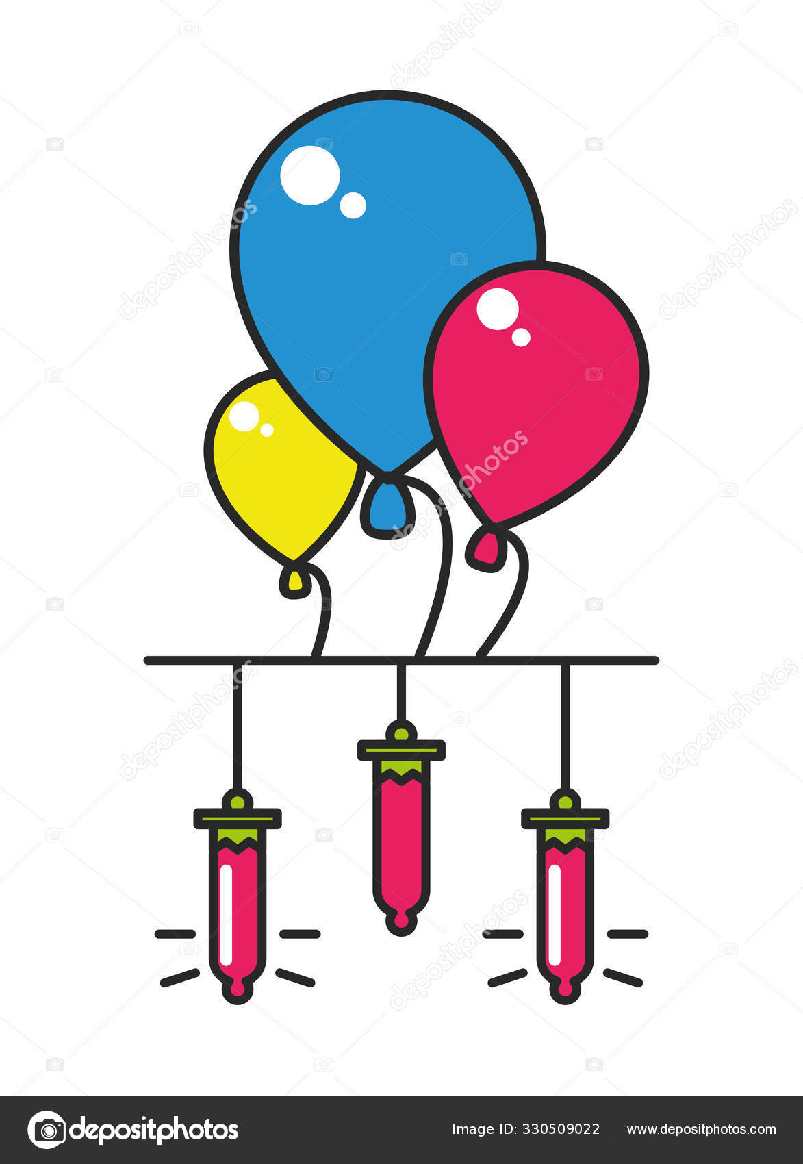 Balloons Helium Floating Isolated Icon Stock Vector Image By ©jemastock