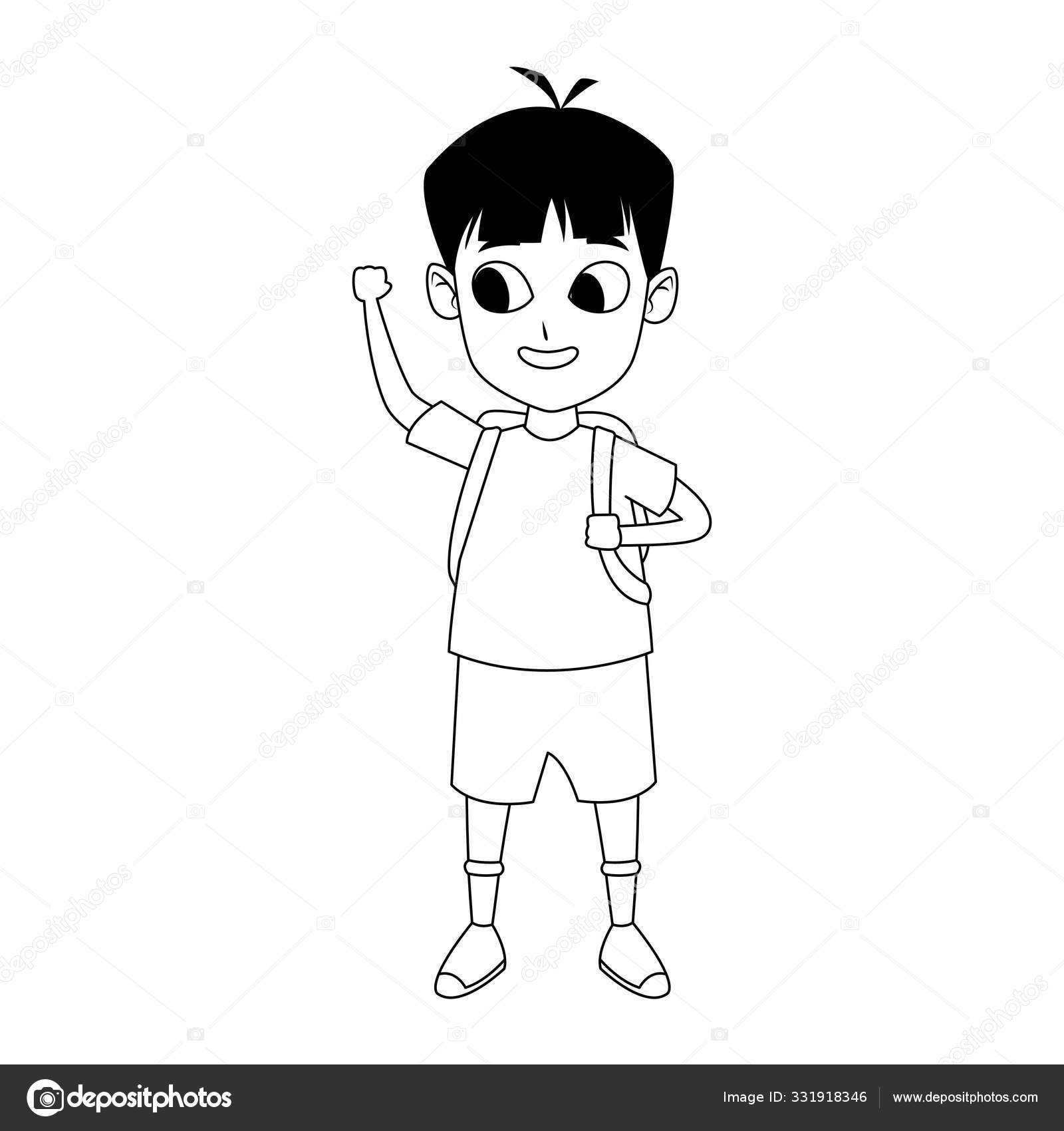 Cartoon boy waving icon, flat design Stock Vector by ©jemastock #331918346