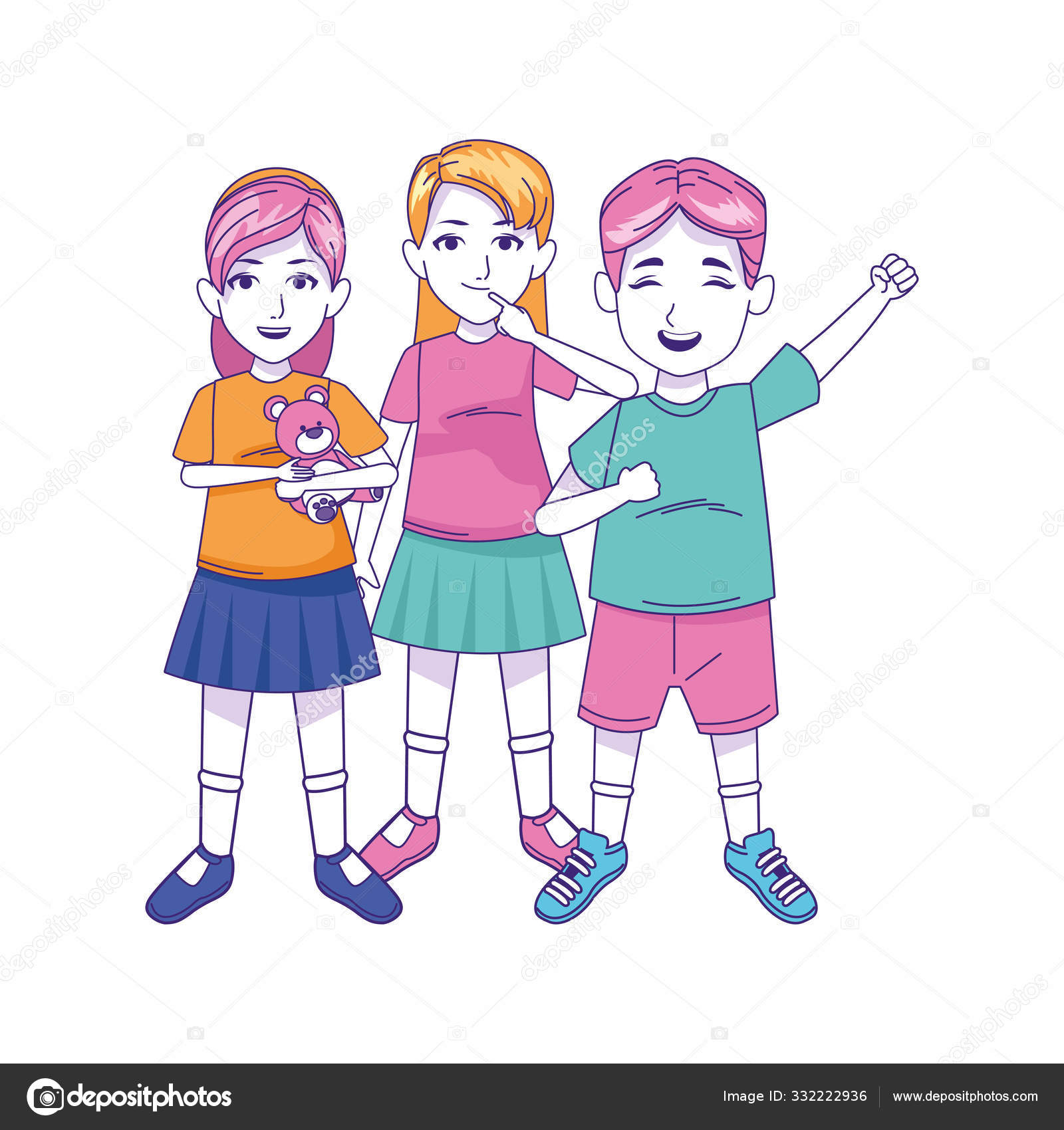 Happy kids standing icon, flat design Stock Vector Image by ©jemastock ...