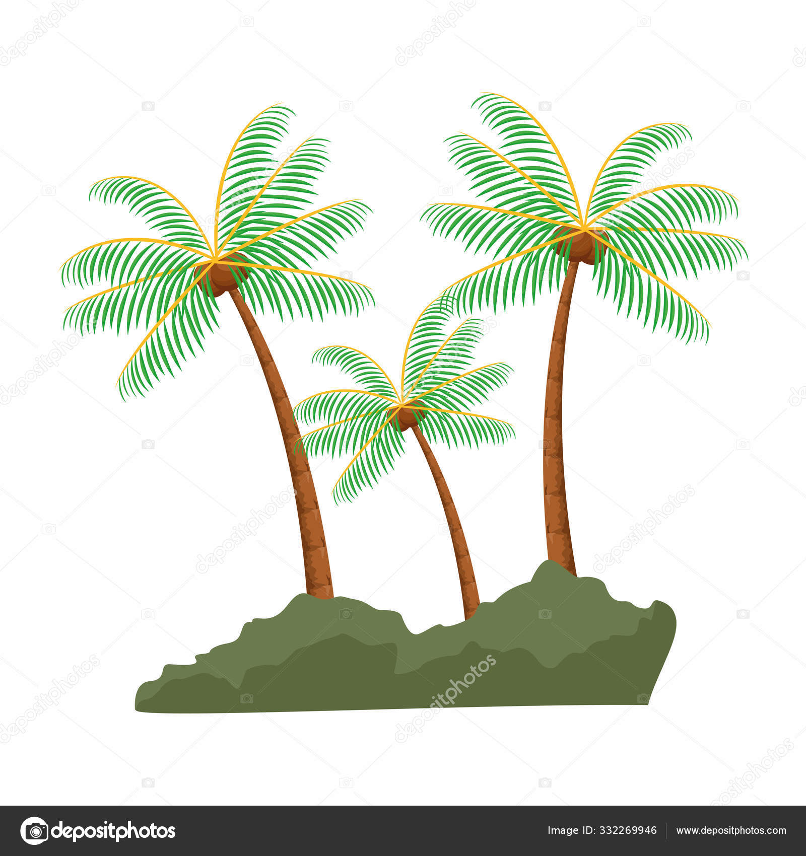 Nature tropical beach palms cartoon Stock Vector by ©jemastock 332269946