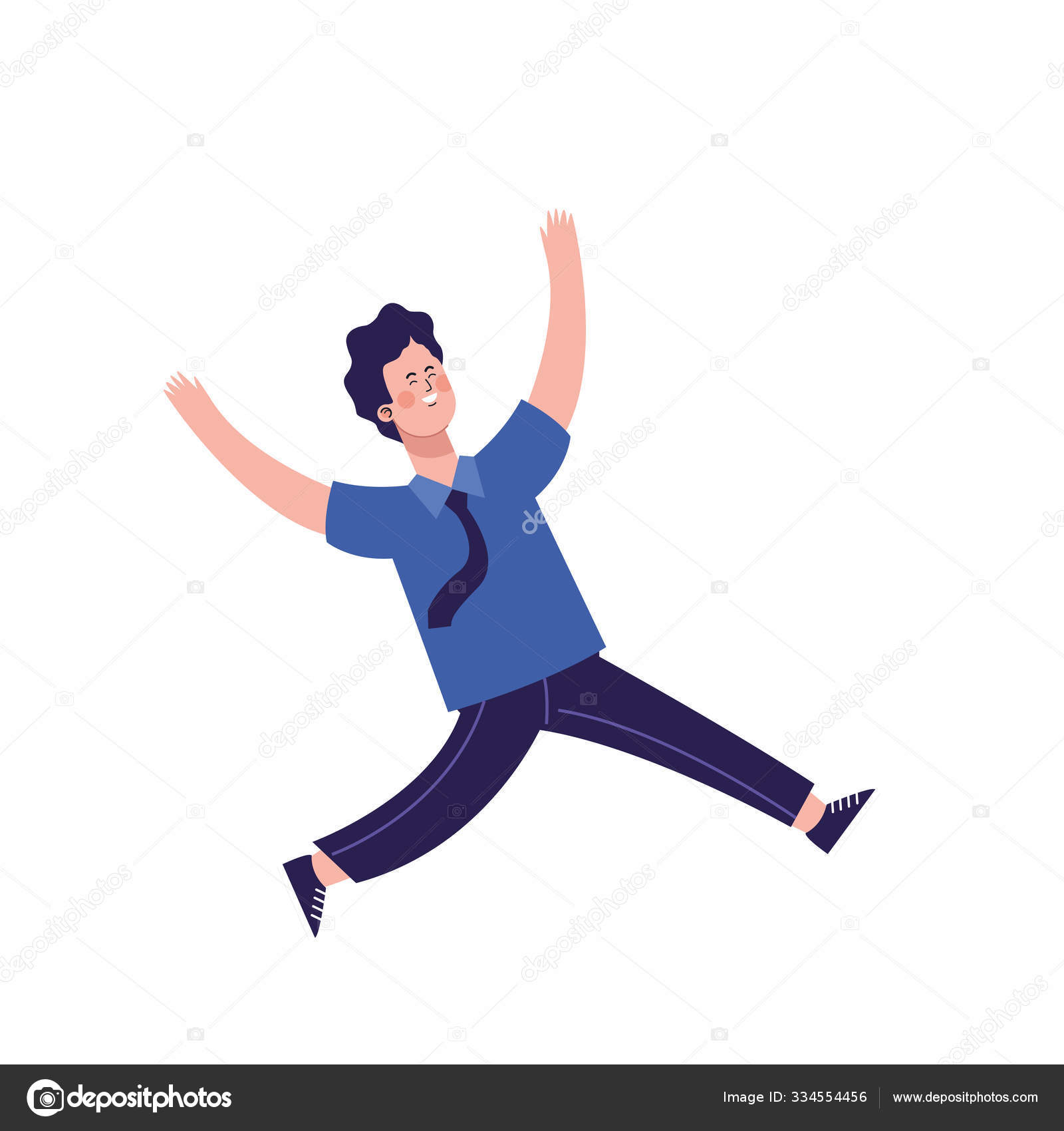 Cartoon happy man jumping icon, colorful design Stock Vector by ...