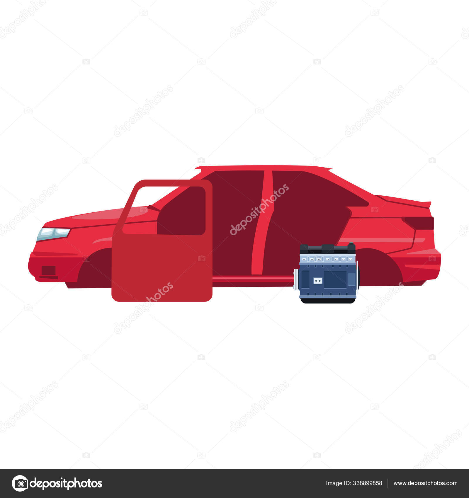 Red car body and engine icon Stock Vector Image by ©jemastock #338899858
