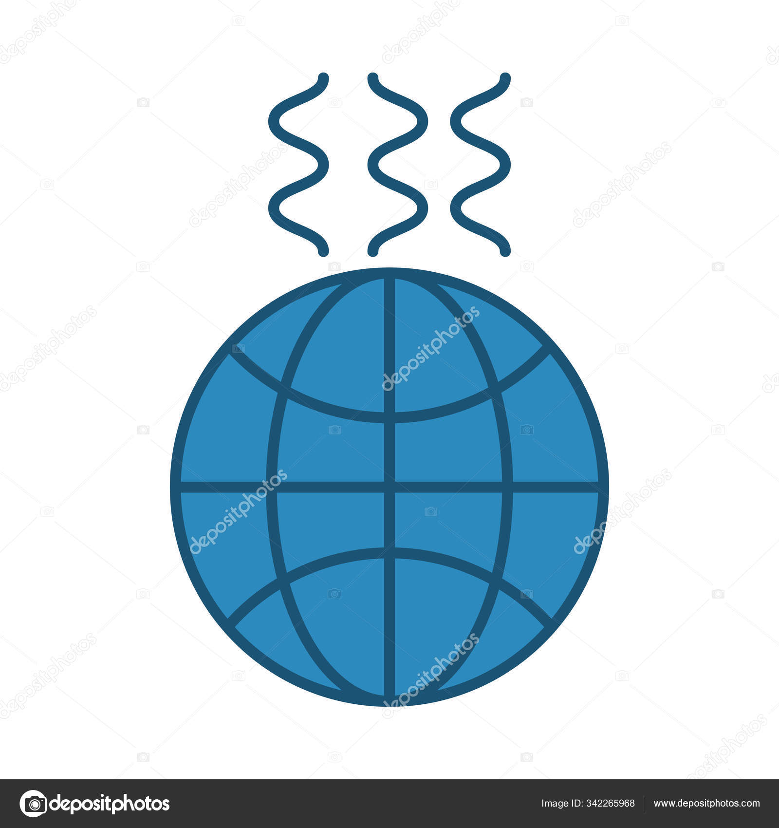 Sphere planet earth hot icon Stock Vector by ©jemastock 342265968