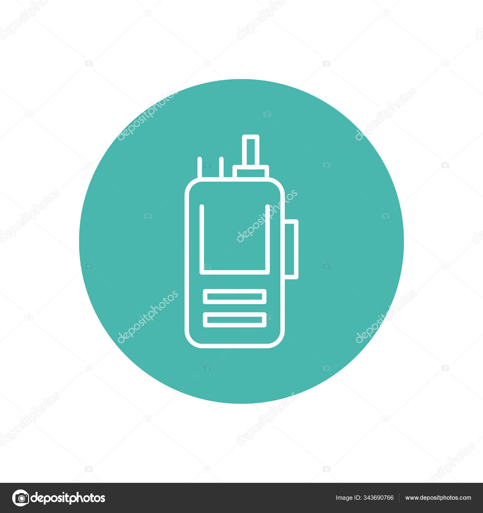 Communicator radio military force line block style Stock Vector by ...