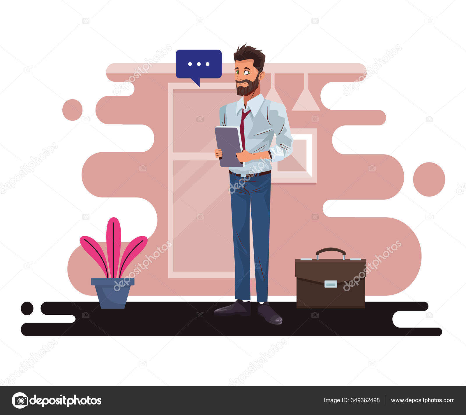 Young businessman talking worker character Stock Vector by ©jemastock ...