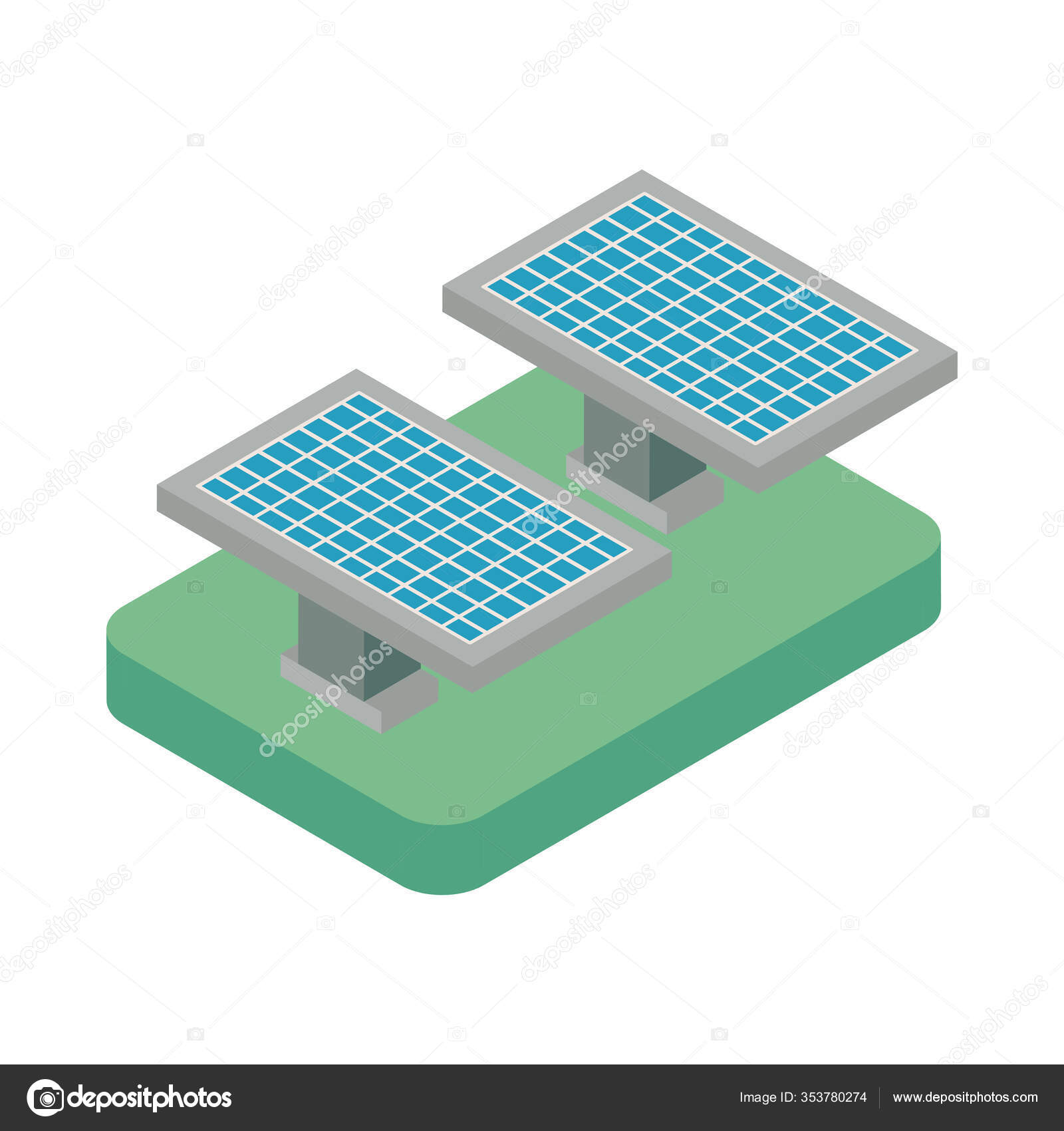 Solar panel device isolated icon Stock Vector by ©jemastock 353780274
