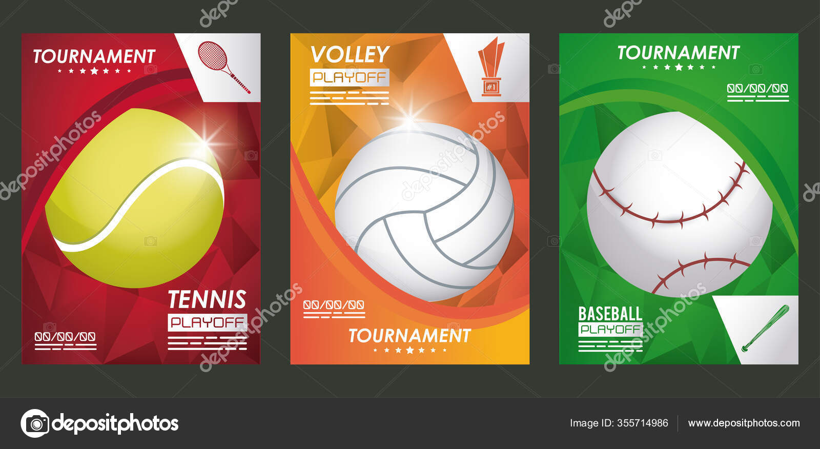 Sports poster with set balloons Stock Vector Image by ©jemastock #355714986