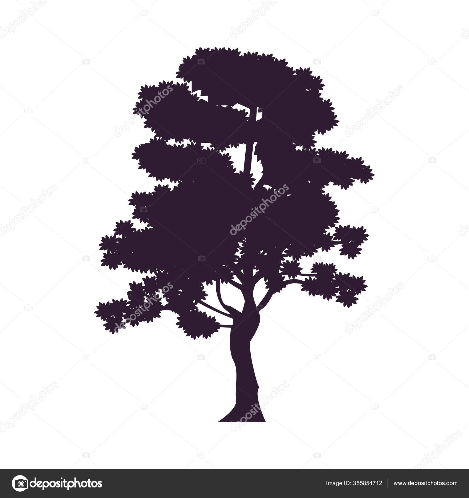 Fa növény erdő sziluett ikon Stock Vektor: ©jemastock 355854712