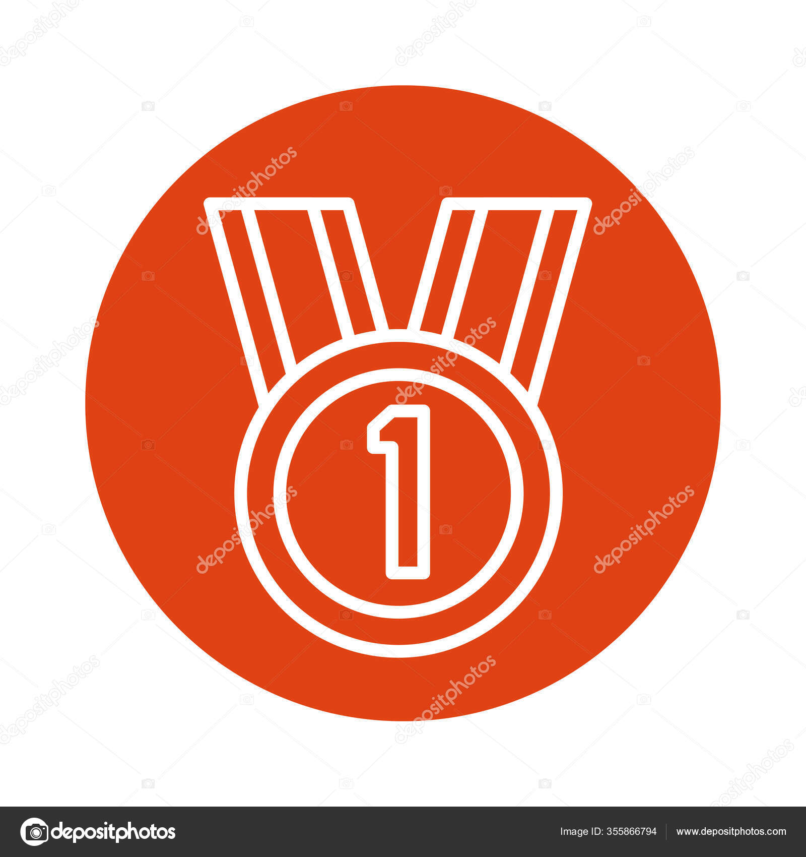 Medal number one block style icon Stock Vector by ©jemastock 355866794