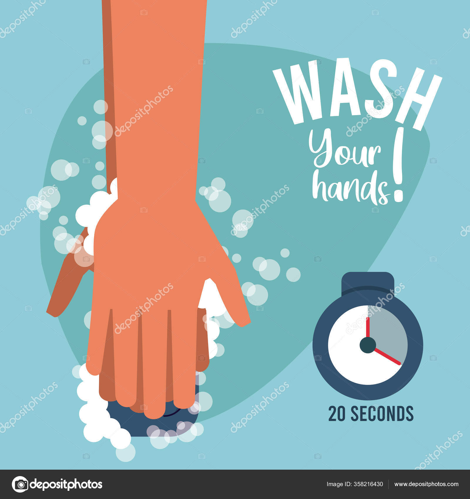 Wash your hands campaign poster Stock Vector by ©jemastock 358216430