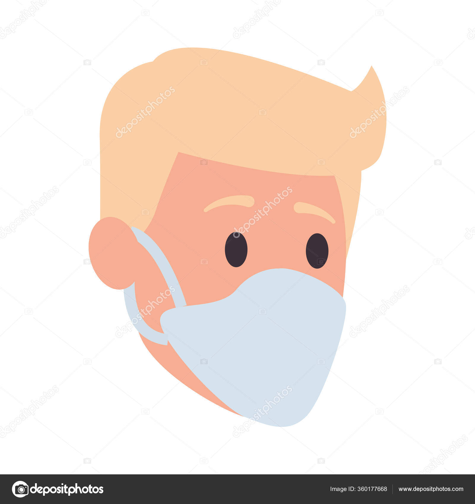 Head man using face mask character Stock Vector by ©jemastock 360177668