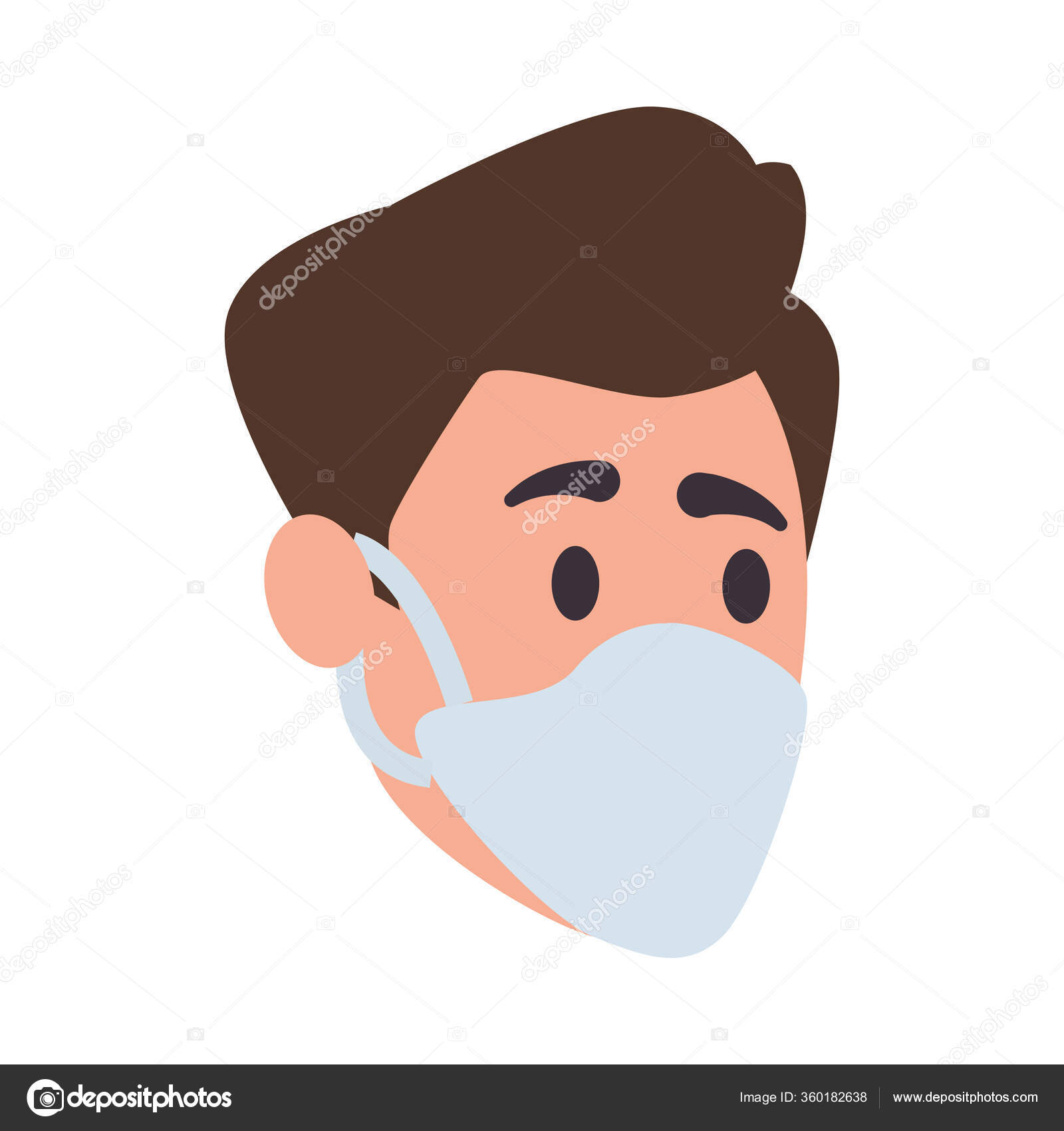 Head man using face mask character Stock Vector by ©jemastock 360182638