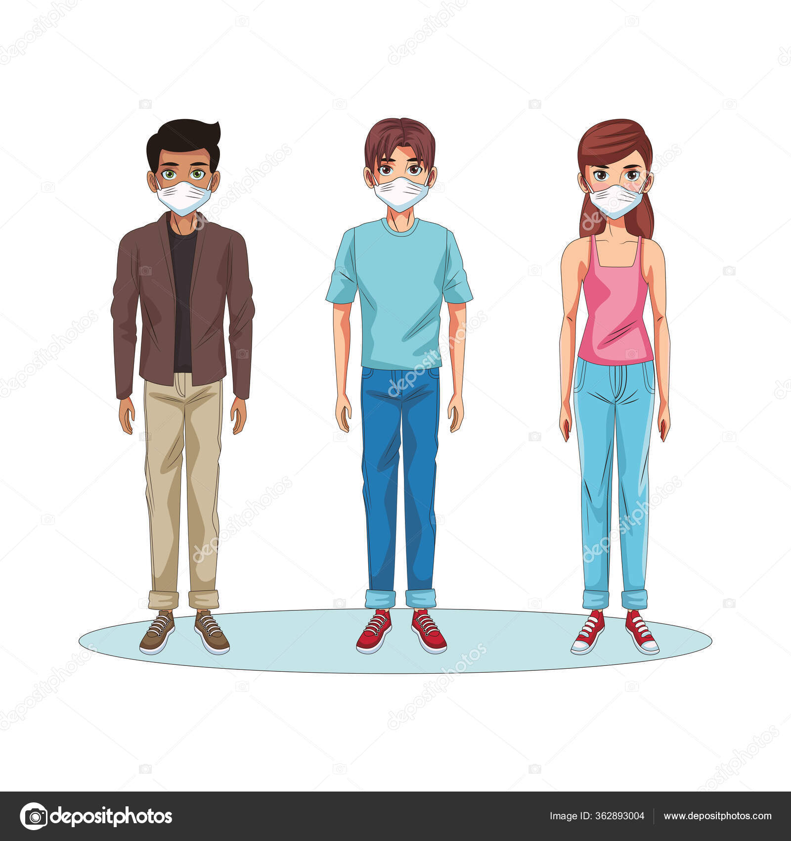 People using face masks characters Stock Vector Image by ©jemastock ...