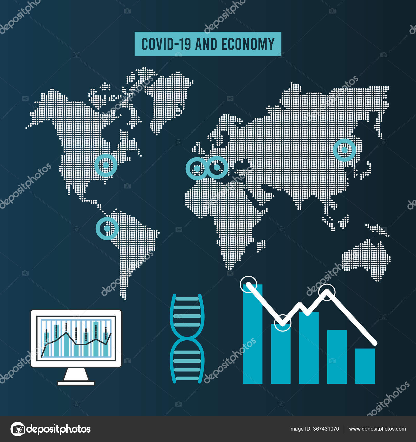 Economic recession infographic with earth planet Stock Vector Image by ...