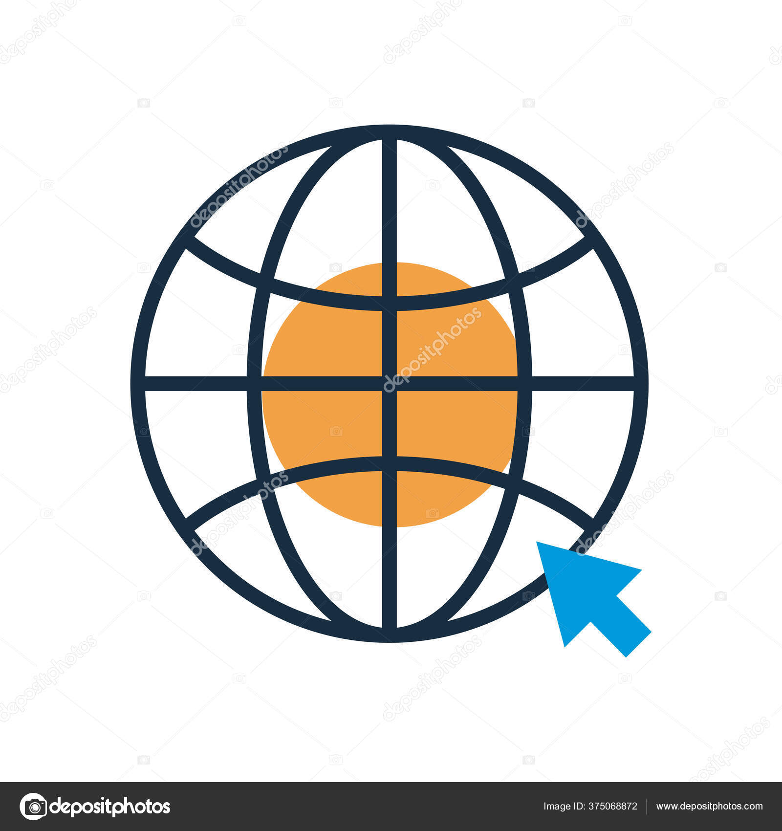 Sphere browser with mouse arrow fill style Stock Vector by ©jemastock ...