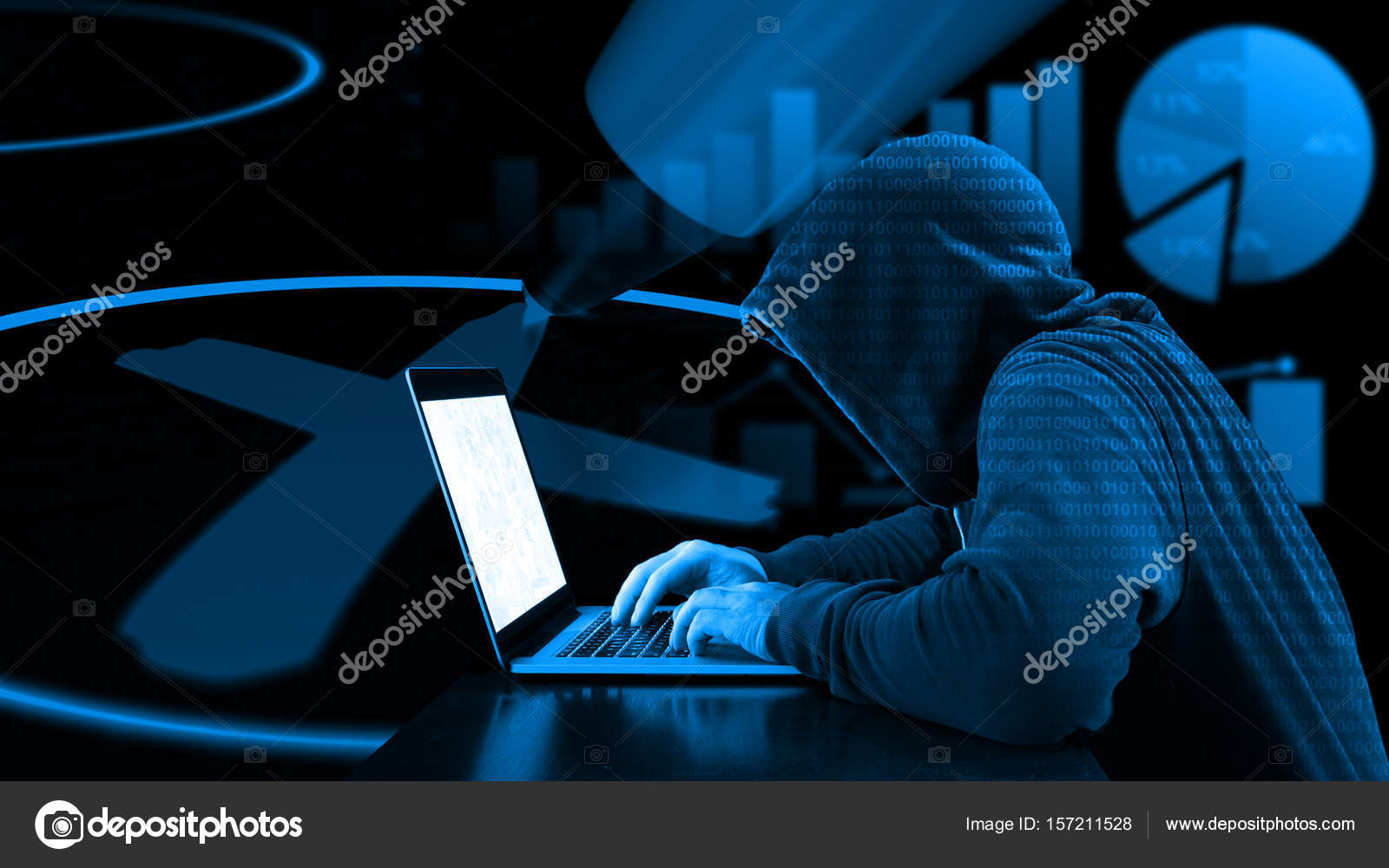 Manipulating an election hacker with laptop — Stock Photo © BeeBright ...