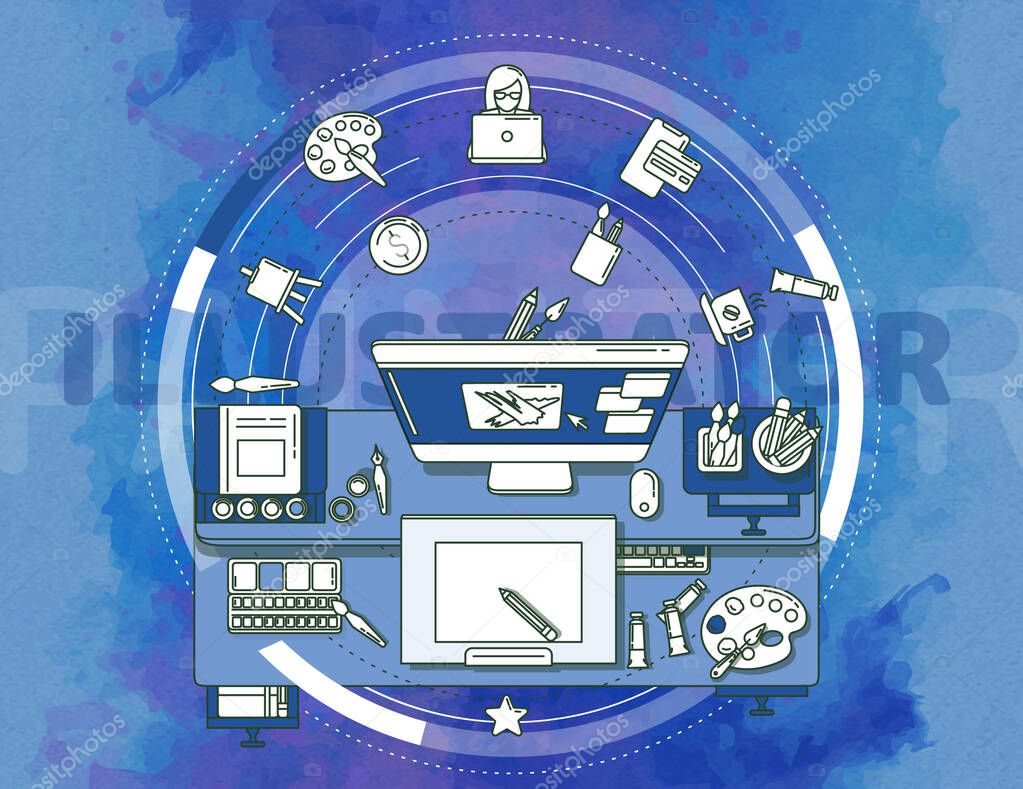 Cartel promocional sobre el tema de la creatividad - profesión de ...