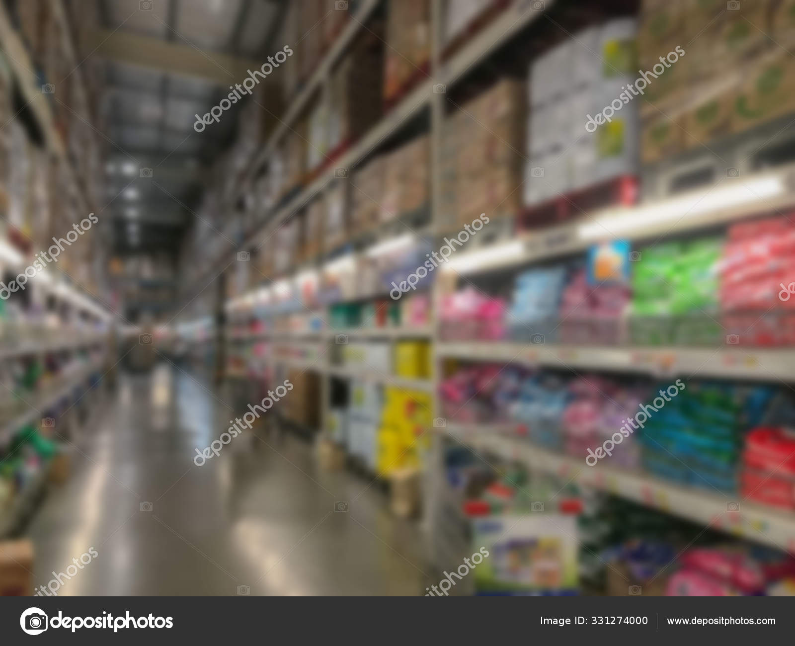 Blurry of box in warehouse or storehouse — Stock Photo © moxumbic ...