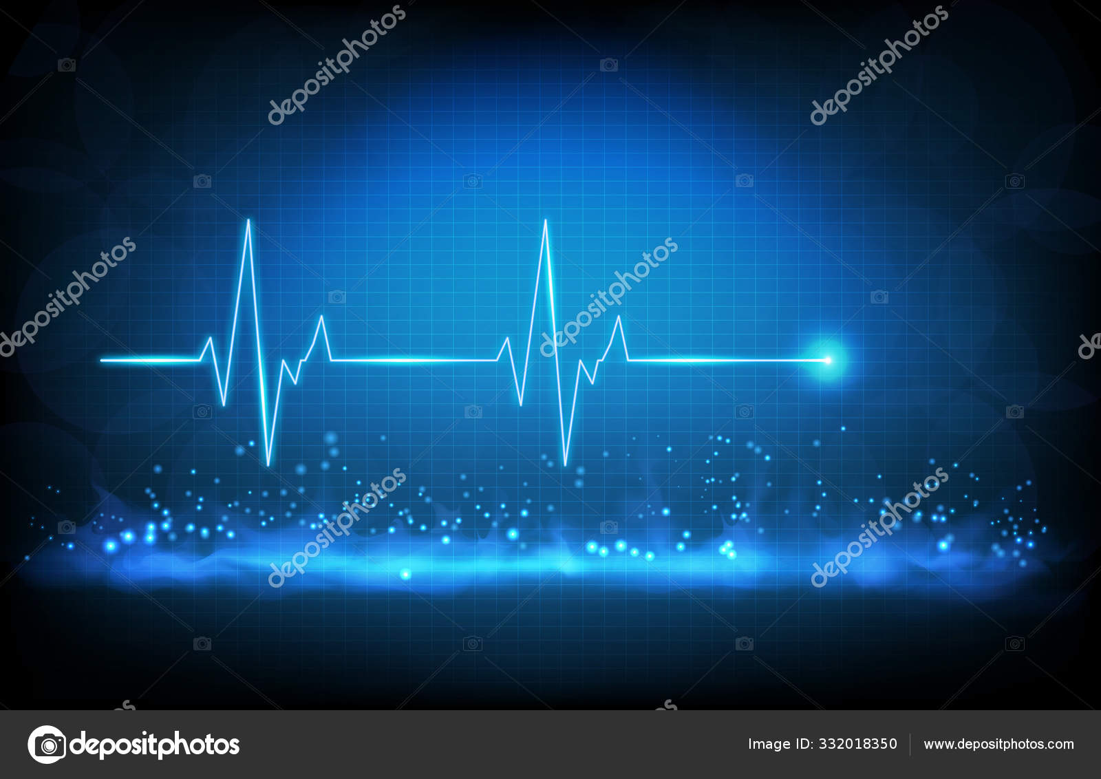 Abstract background of digital ECG heartbeat pulse line wave monitor ...