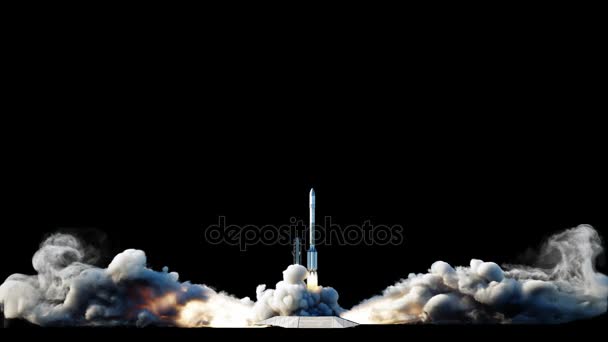 Rocket launch animation. Isolate. Alpha matte. Space launch system ...