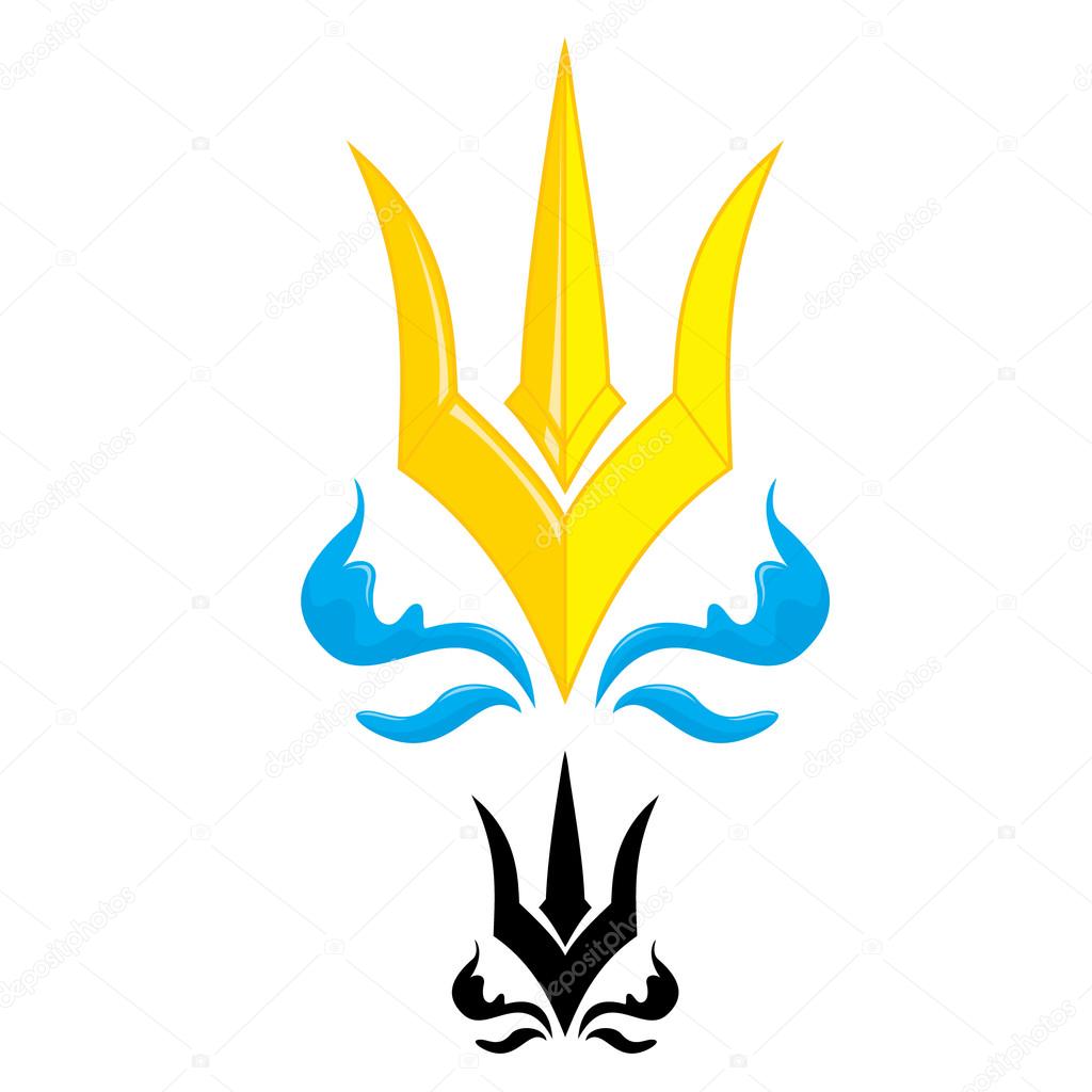 Trident and Wave Logo ⬇ Vector Image by © vable | Vector Stock 128609016