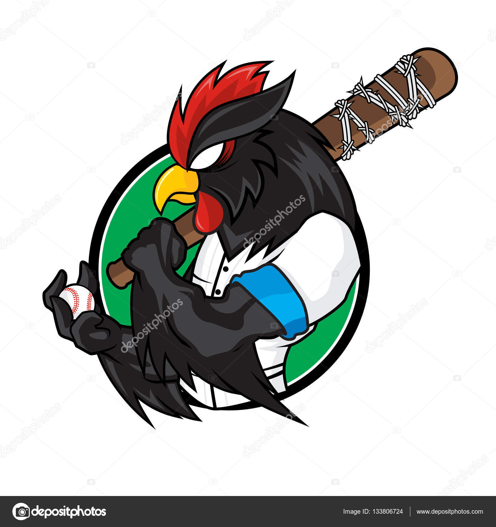 Baseball Mascots - Black Rooster Stock Vector Image by ©vable #133806724