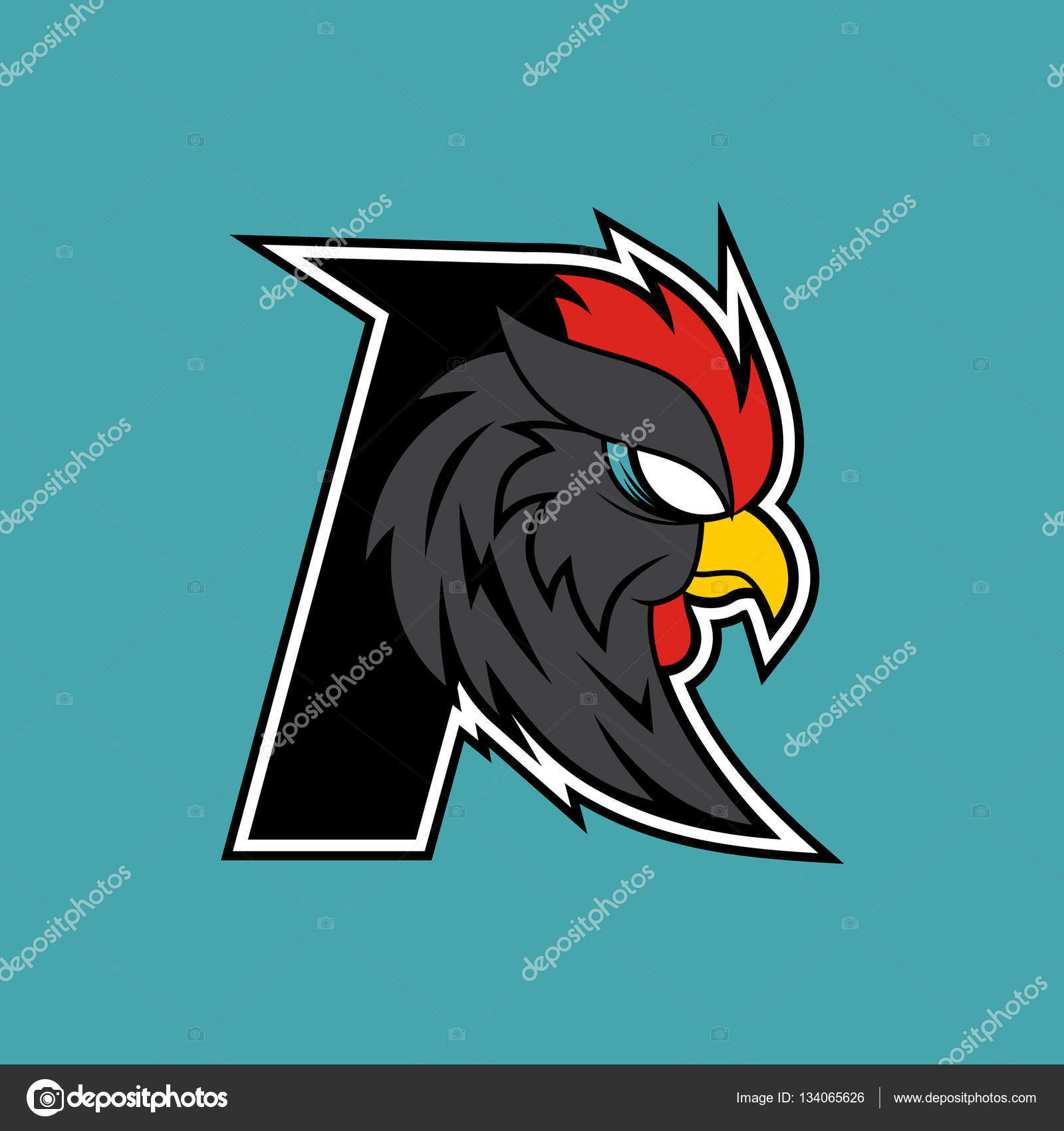 Letter R Rooster Logo Stock Vector Image by ©vable #134065626