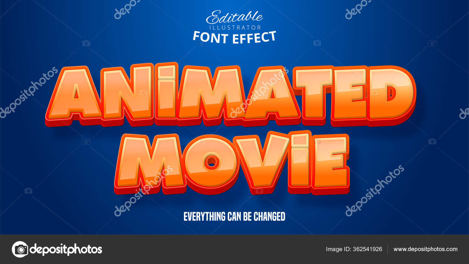 Animated Movie Text Editable Font Effect Stock Vector Image by ...
