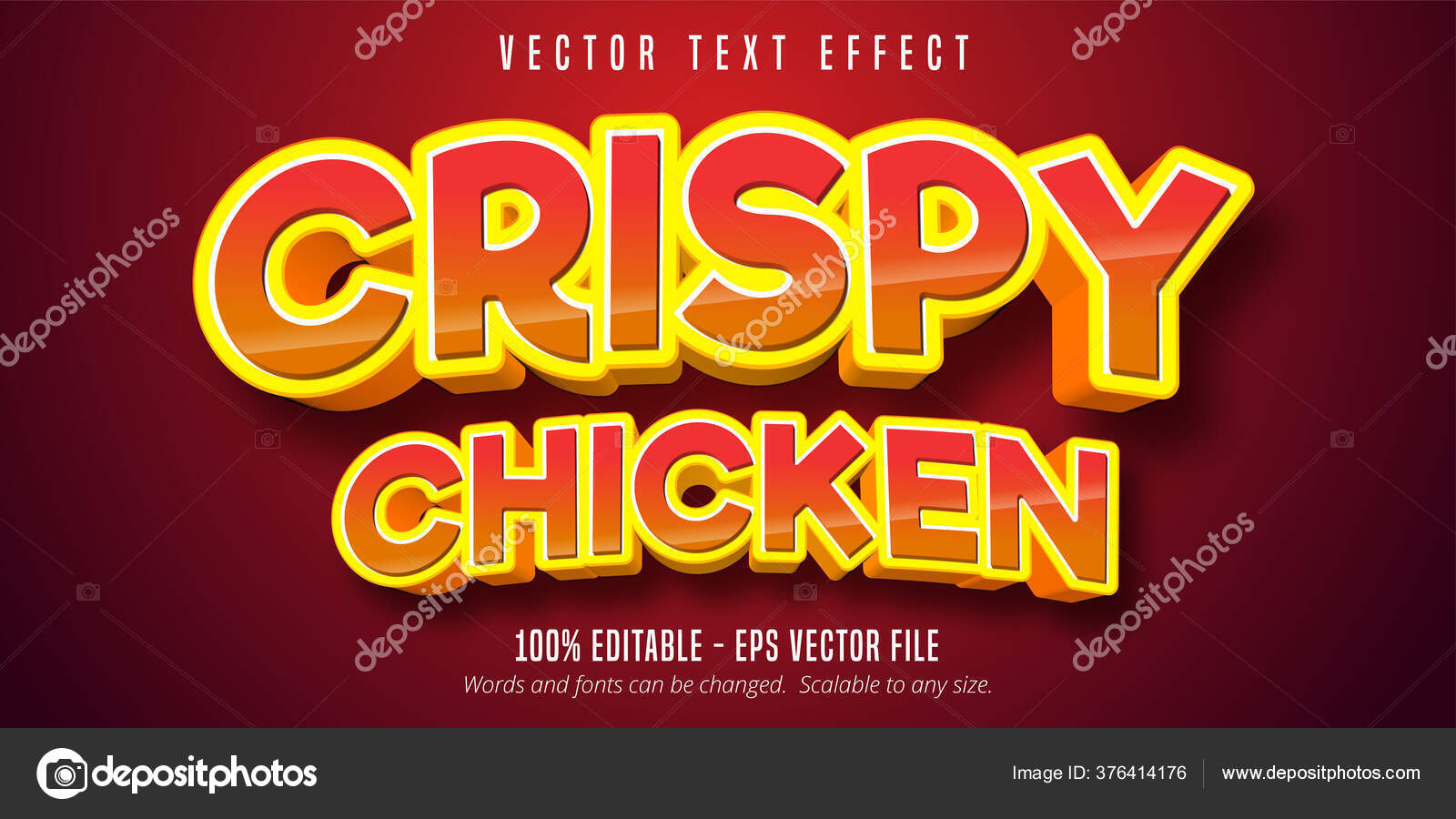 Crispy Chicken Text Comic Style Text Effect Stock Vector by ©mfbtasarim ...