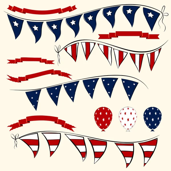 Vector Set of Patriotic Bunting — Stock Vector © PinkPueblo #24738175