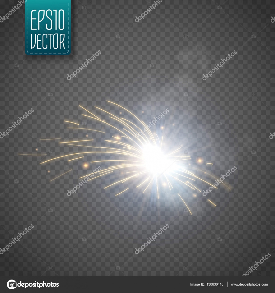 Metal Welding with sparks isolated on transparent background. Vector ...