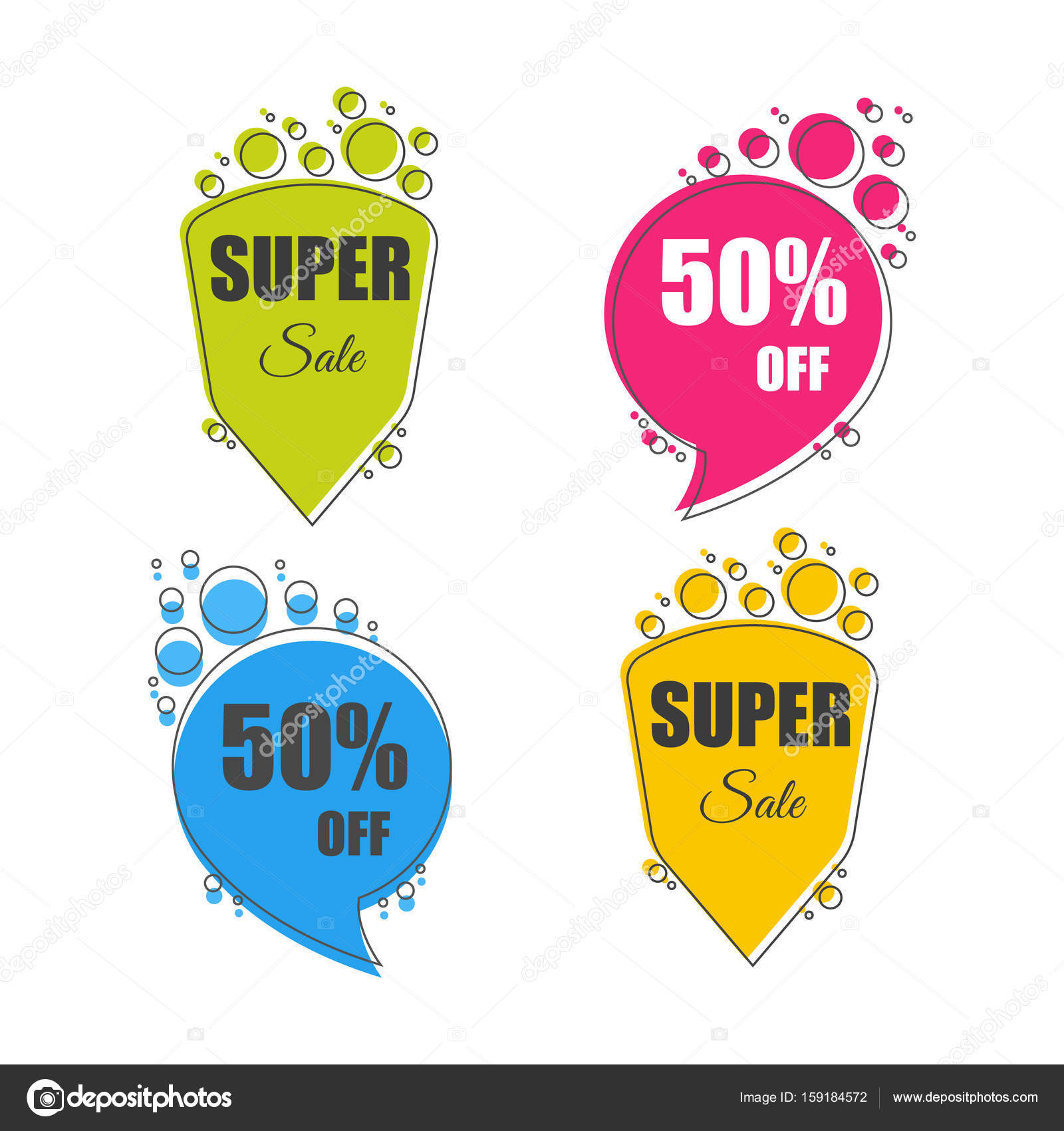 Discount bubbles isolated on white background. Vector Stock Vector ...