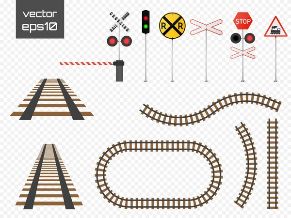 Rails set Isolated. Vector railways on transparent background. Stock Vector Image by ©Ket4up ...