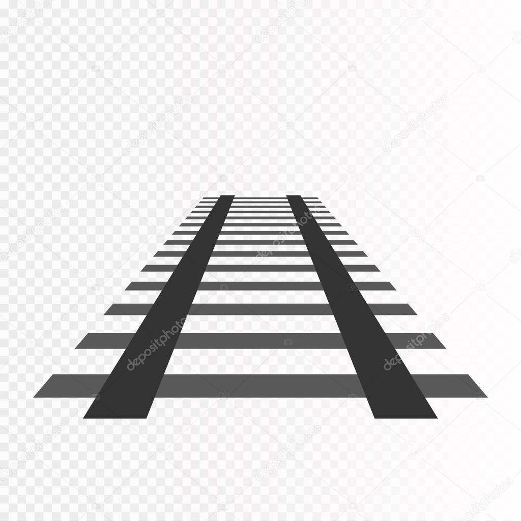 Vector Rails Railways On White Background Railroad — Stock Vector