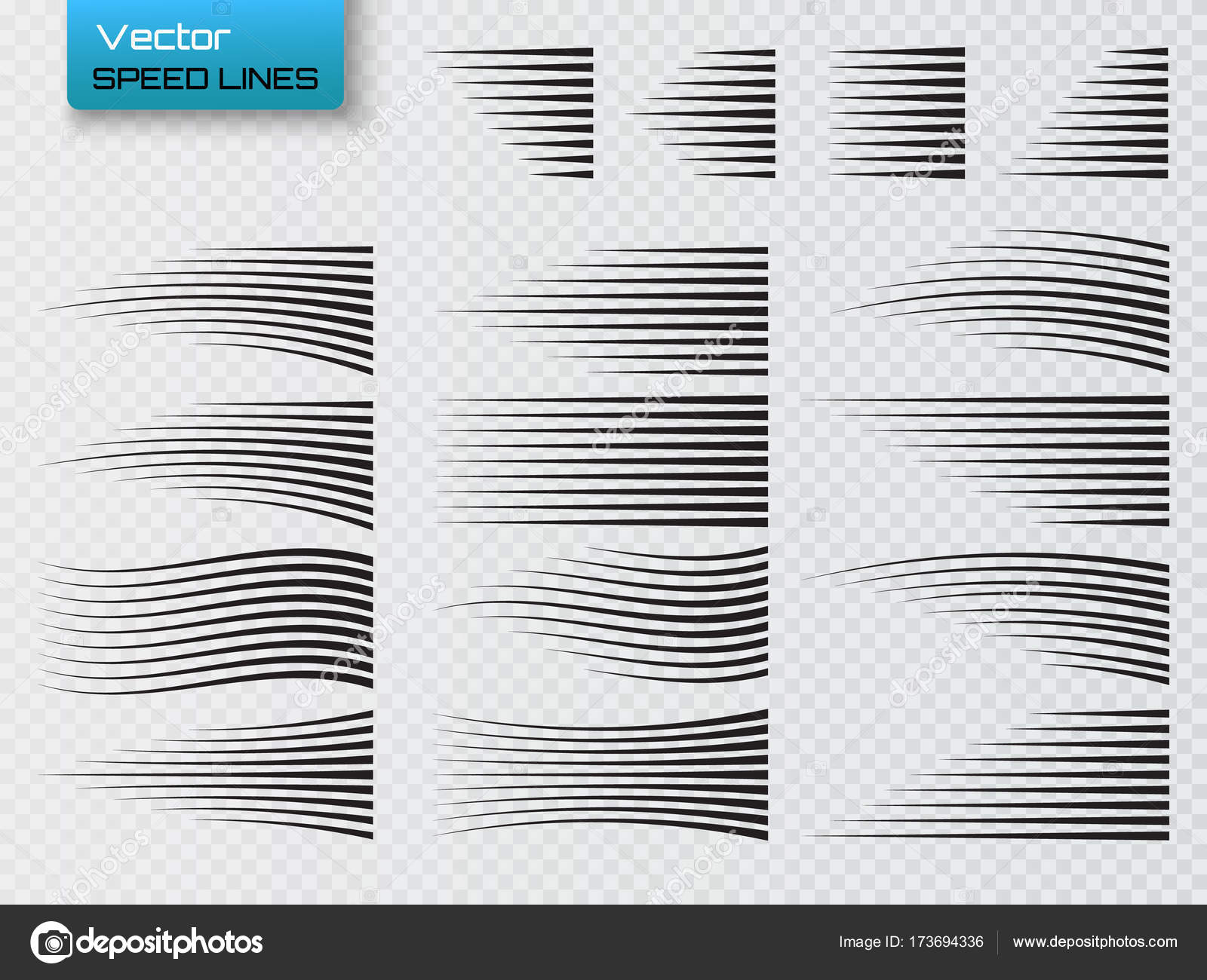 Speed lines isolated. Set of motion signs. Vector Stock Vector by ...
